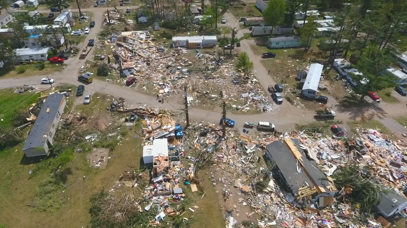Drone Over Nottingham Forest Mobile Home Park – 9and10News.com