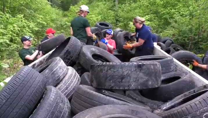 Volunteers clean up illegal tire dump site in Eastern Upper Peninsula ...