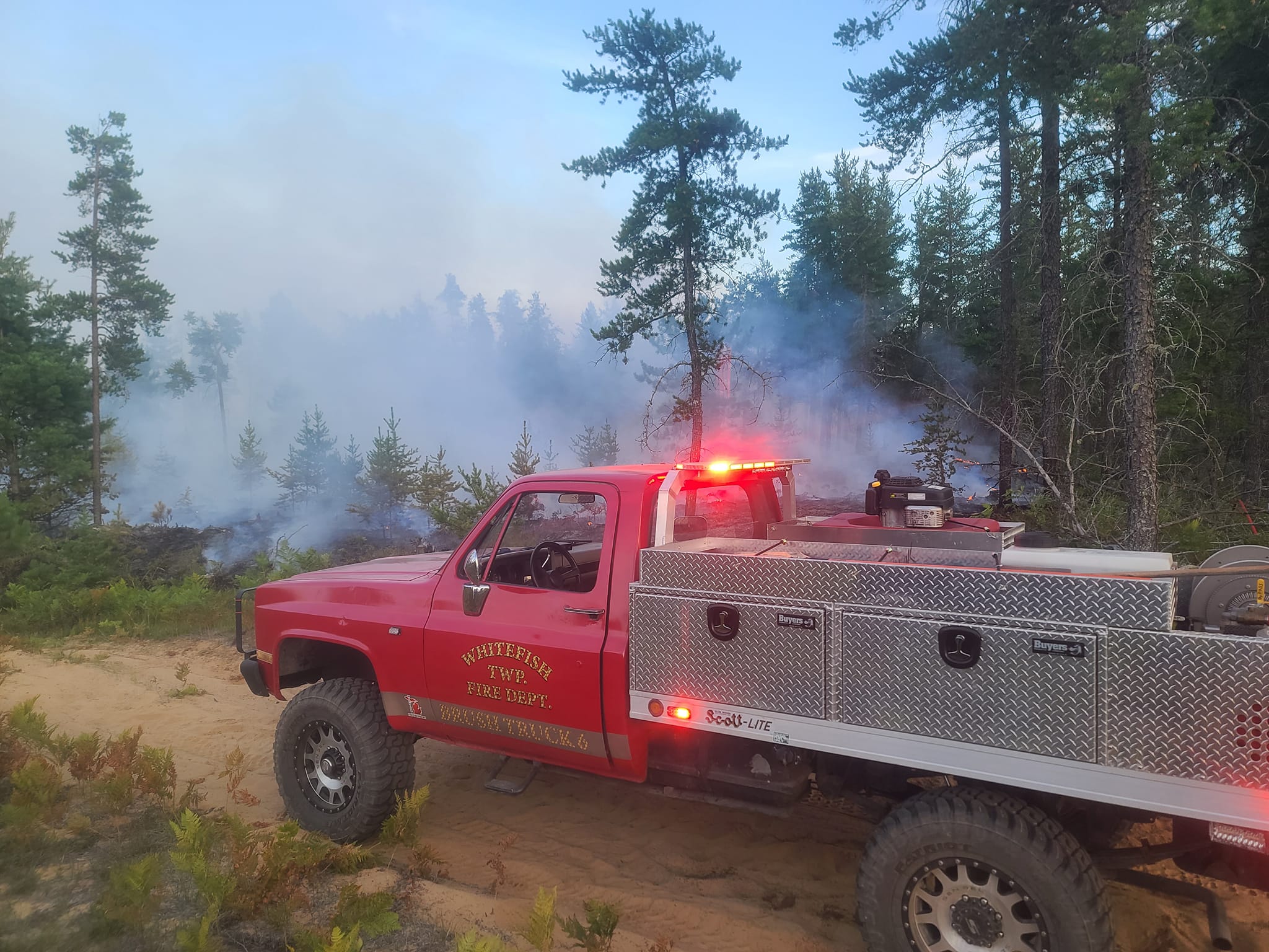 Crews battle Goose Marsh wildfire in Whitefish Twp. in the Upper ...