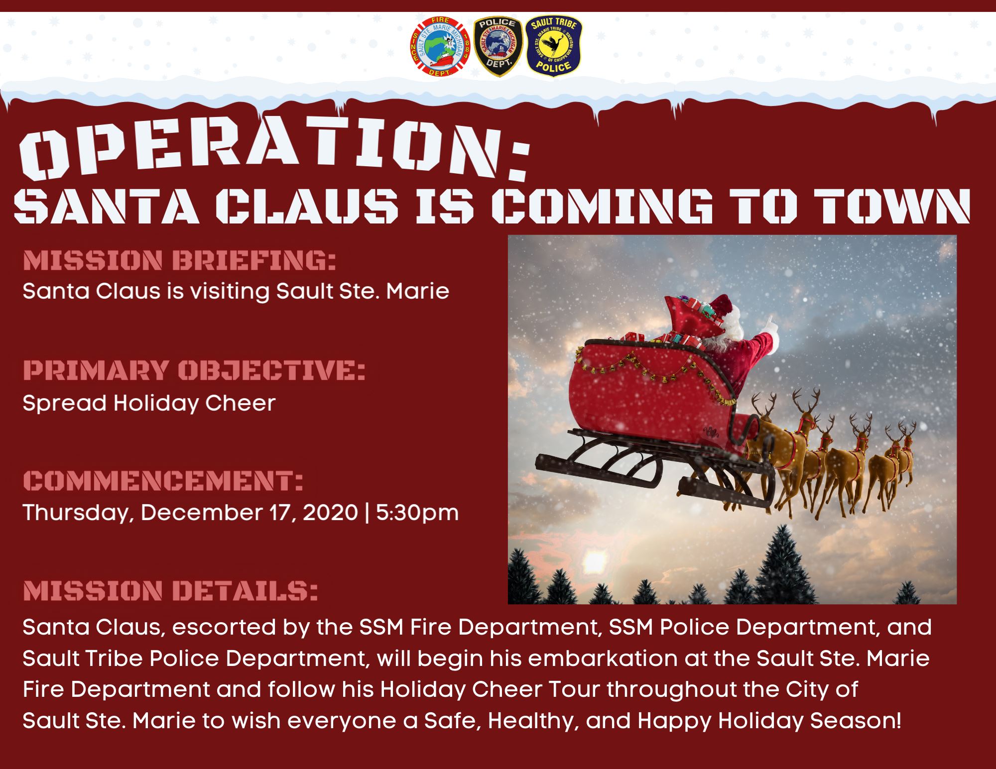 Santa Clause to Visit Sault Ste. Marie a Little Early This Year ...