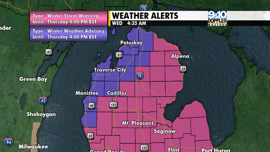 Winter Storm Impacting Northern Michigan – 9&10 News