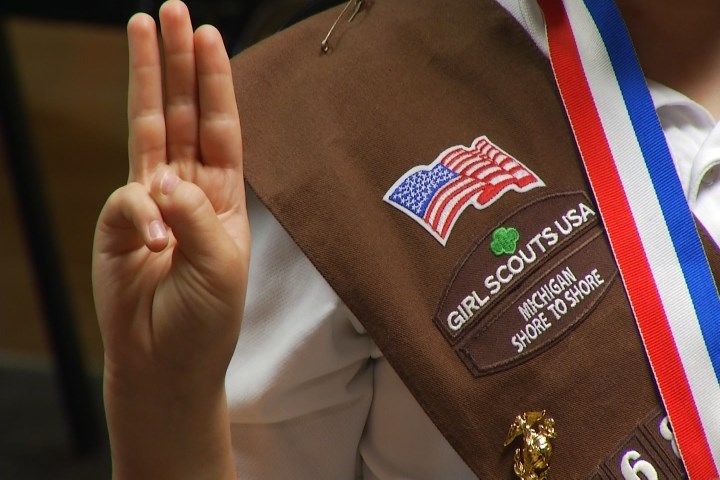 Girl Scouts celebrate new Little Library installation on Boardman Lake ...