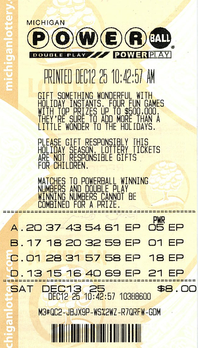 Cheboygan Man Wins $1 Million Powerball Prize from the Michigan Lottery ...