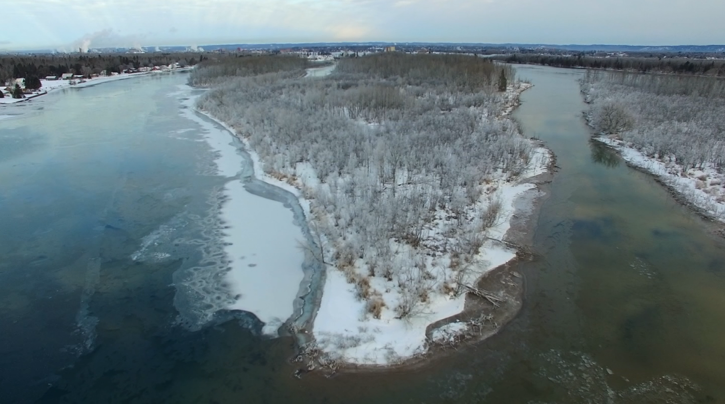 Northern Michigan From Above: A Frozen St. Marys River – 9&10 News