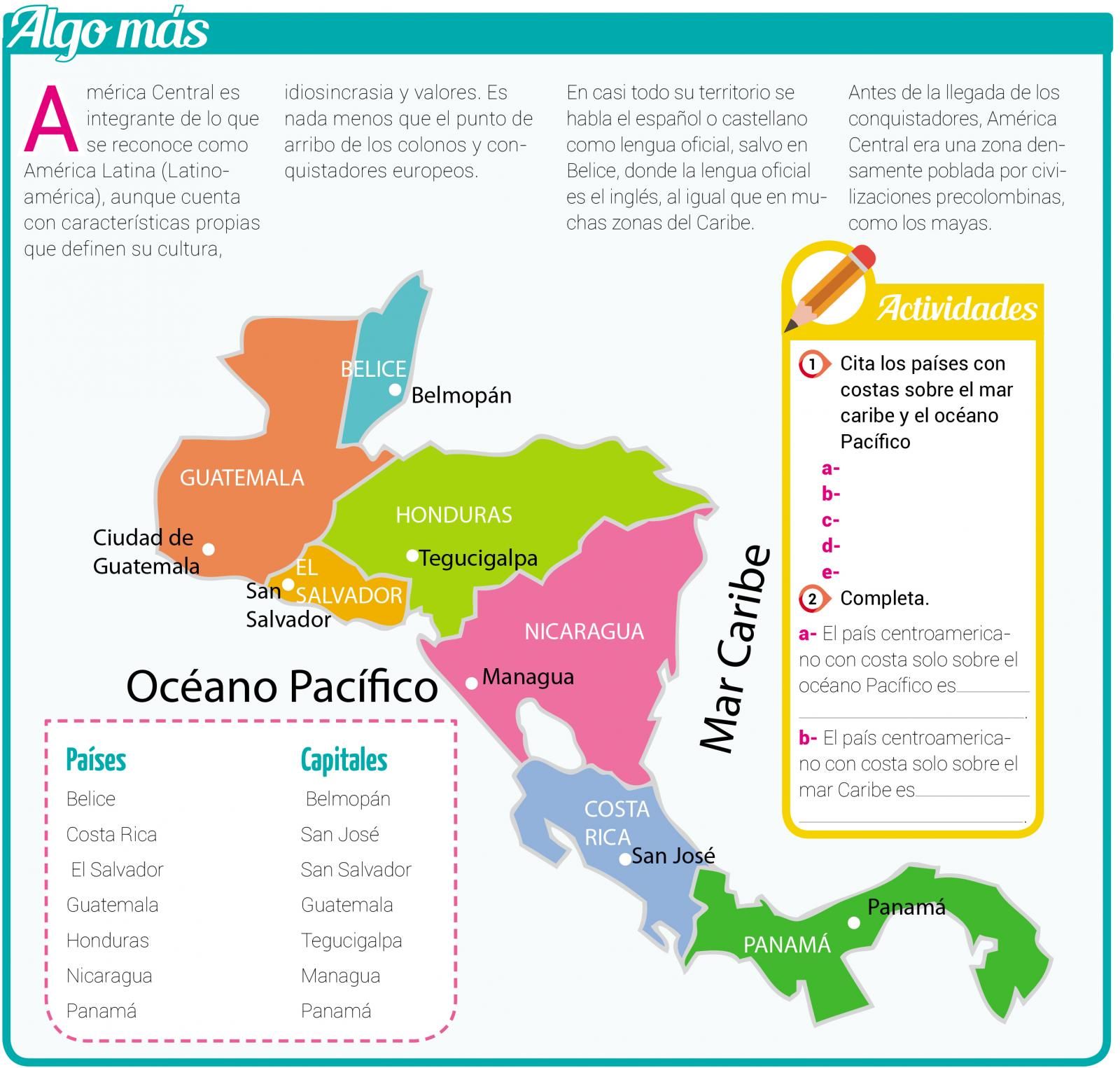 Mapa De Amrica Central Paises Y Capitales De Centroamrica