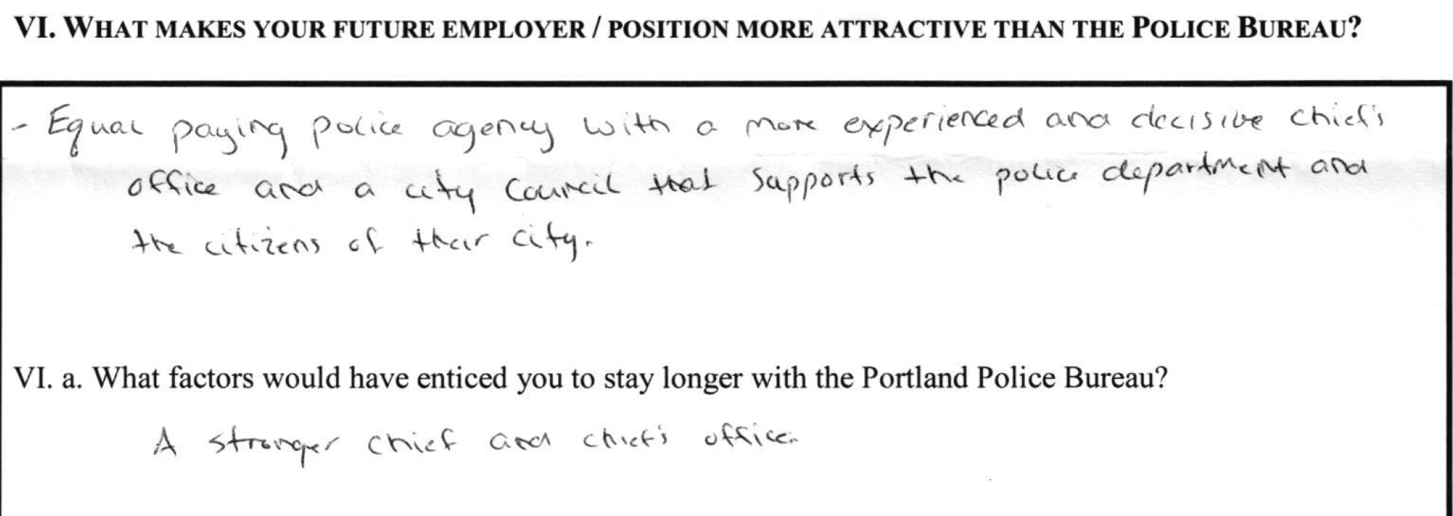 Portland police exit interview statements - oregonlive.com