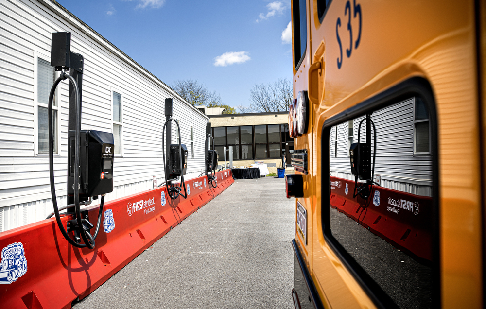 Electric school buses unveiled at Steelton-Highspire School District ...
