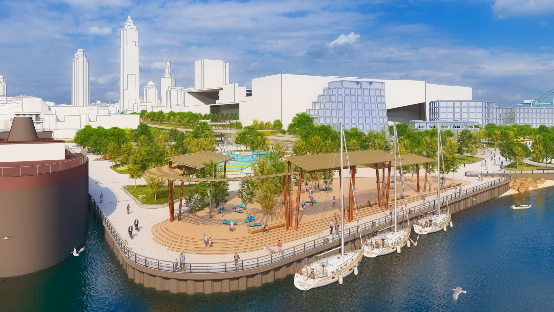 Latest plans for downtown Cleveland lakefront at 60% completion ...