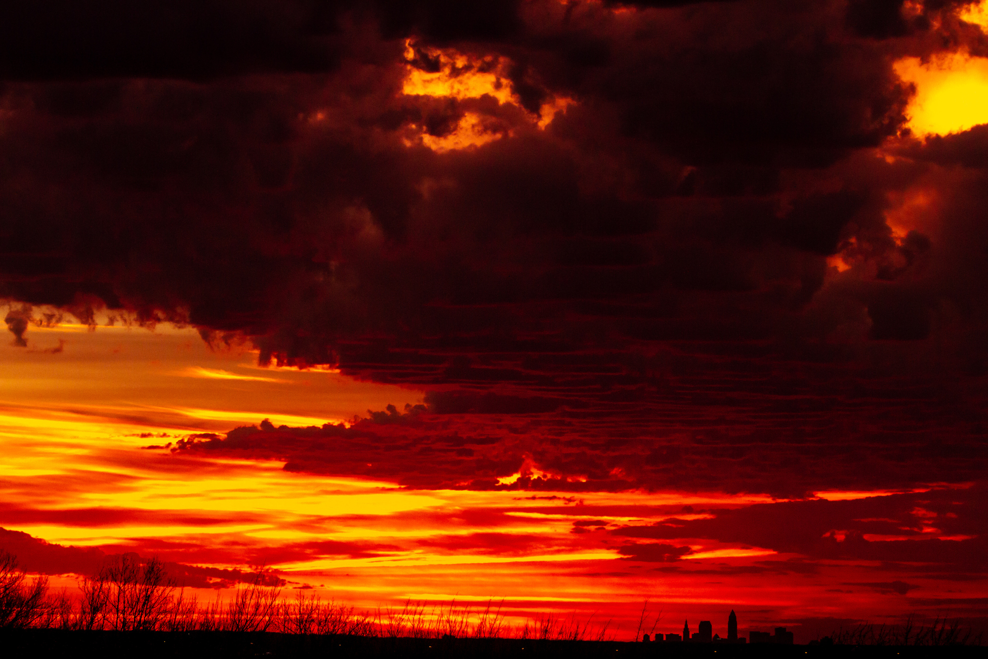 Sunset over Cleveland skyline, Nov 19, 2020 - cleveland.com