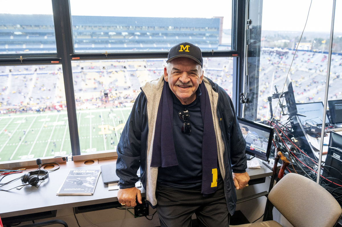 Longtime Michigan football announcers Jim Brandstatter and Dan Dierdorf ...