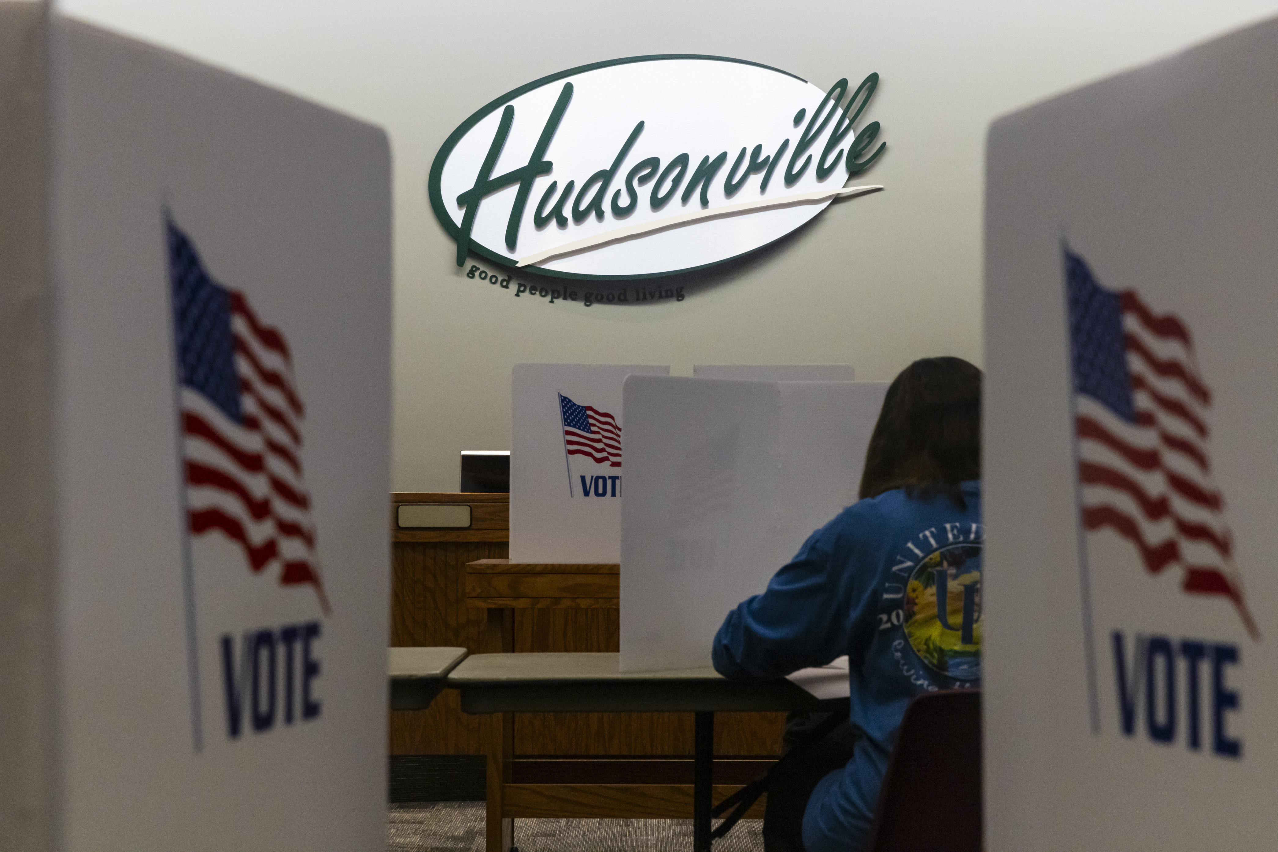 Hudsonville voters cast their ballots in the 2024 primary election ...