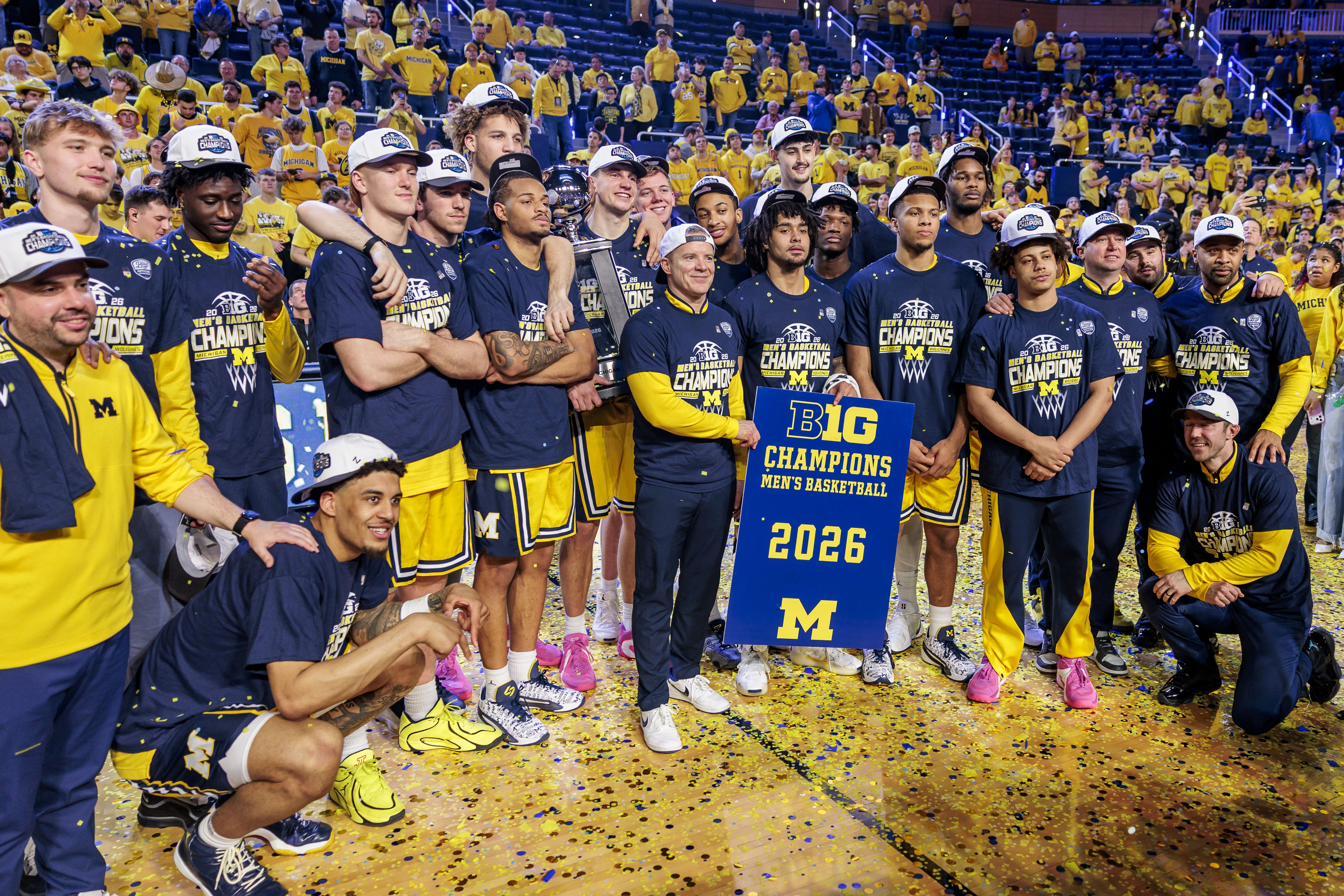 Michigan basketball honors seniors, hoists Big Ten Champion banner ...