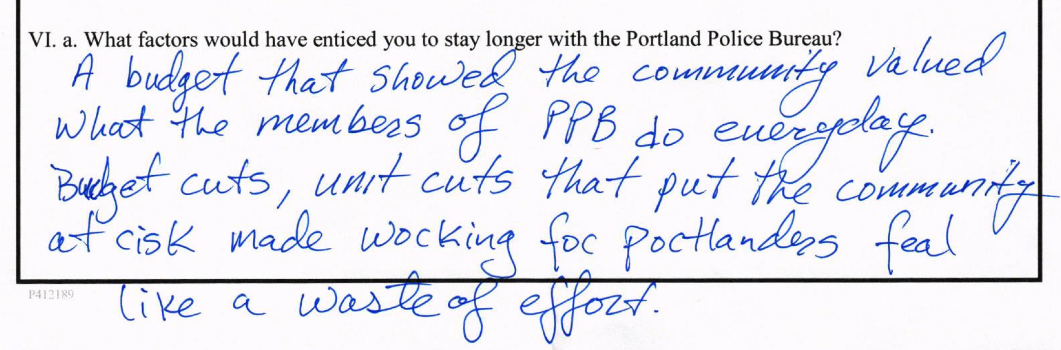 Portland police exit interview statements - oregonlive.com