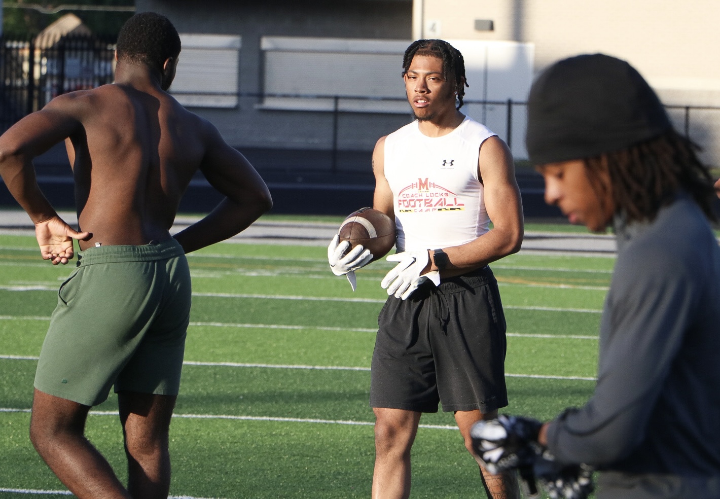 Harrisburg runs through drills during a football practice at Severance ...
