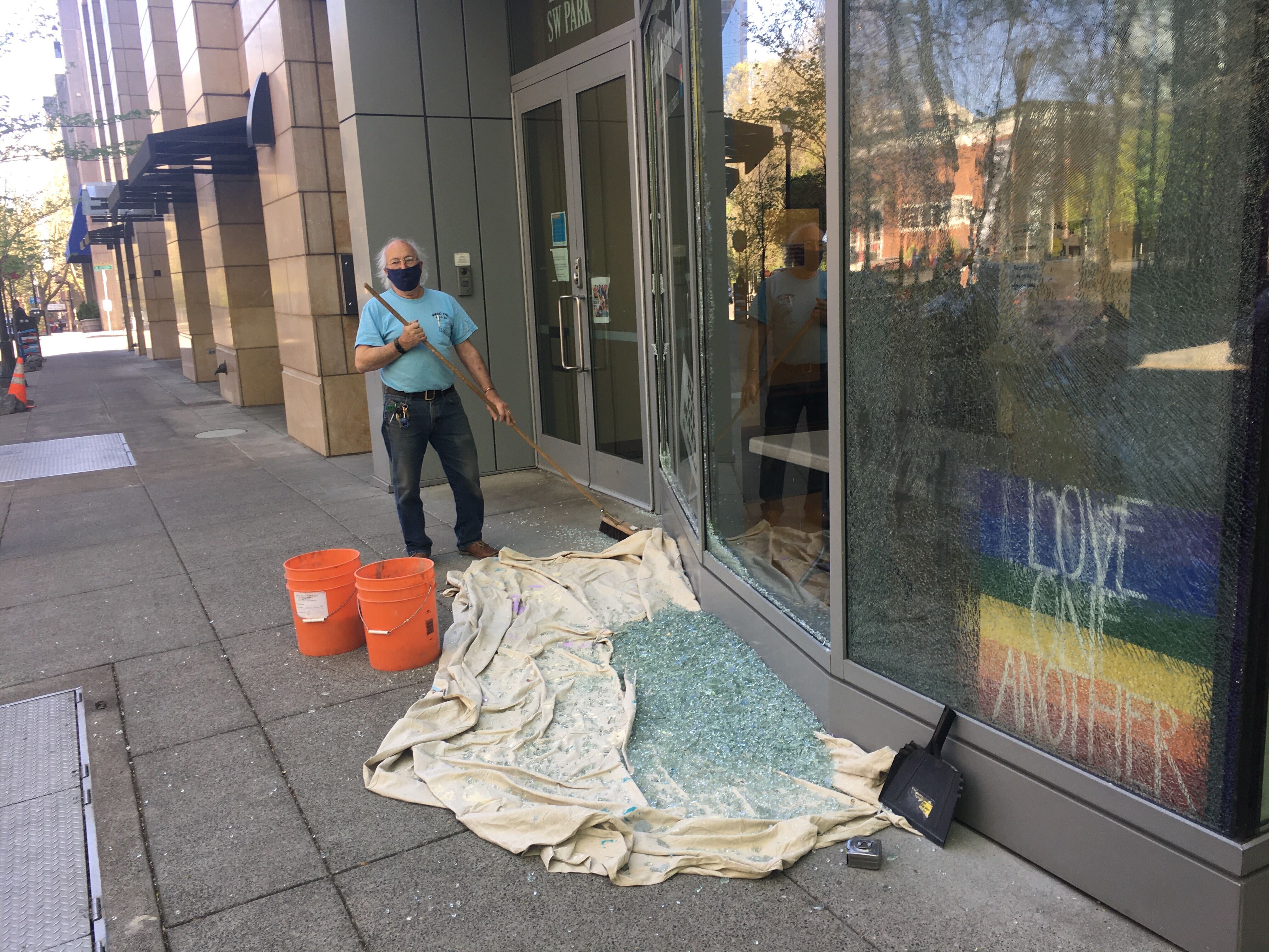 Damage from April 16, 2021, protest in downtown Portland - oregonlive.com
