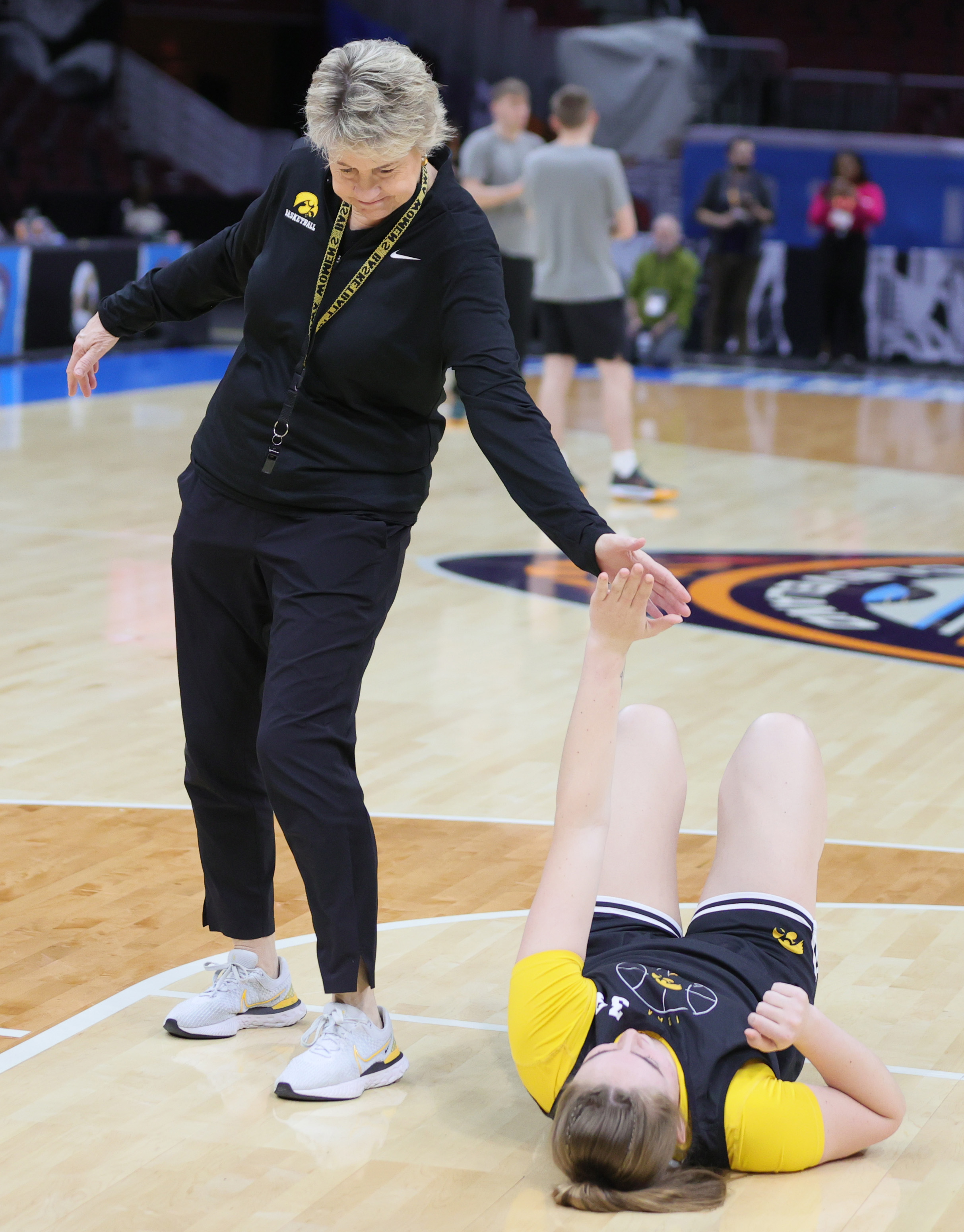 Iowa Hawkeyes Final Four practice at Rocket Mortgage FieldHouse, April ...