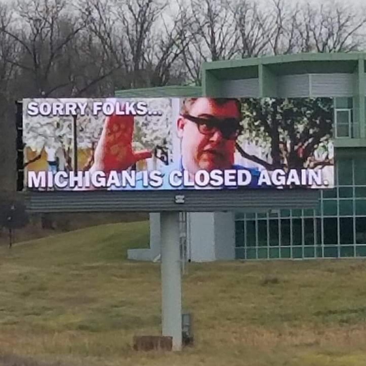 Gov. Whitmer and Michigan shutdown billboards put up in Indiana - mlive.com