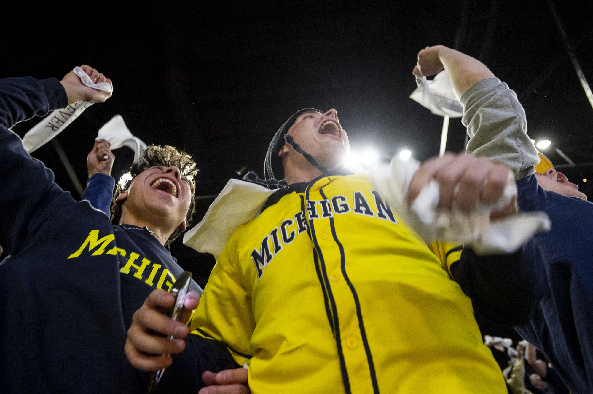 Michigan football fans watch national championship game from Ann Arbor ...