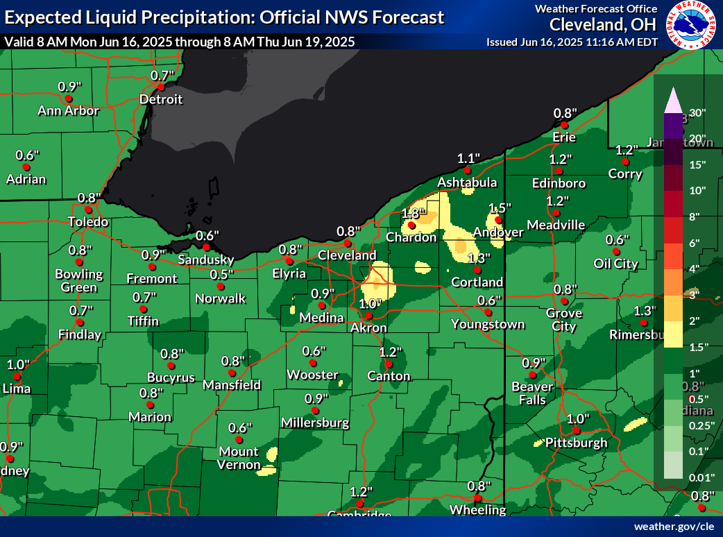 Cleveland Ohio Weather Map