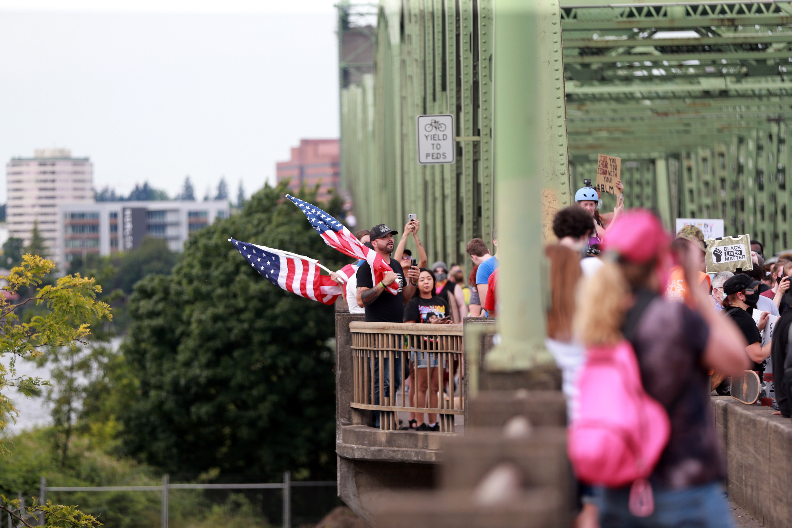 Protesters march on Interstate Bridge - oregonlive.com