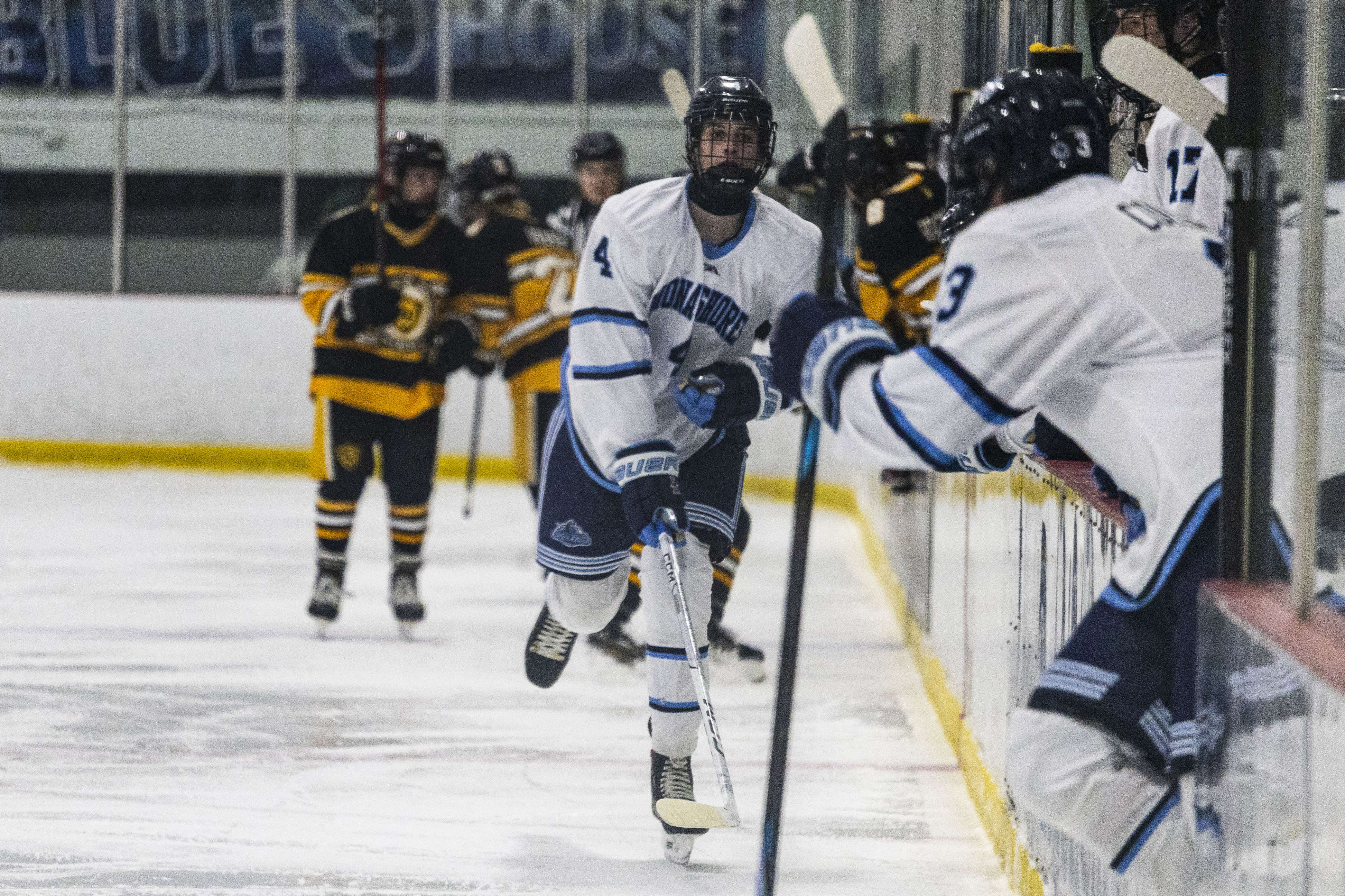 Mona Shores and Kenowa Hills go head-to-head in boys varsity hockey ...