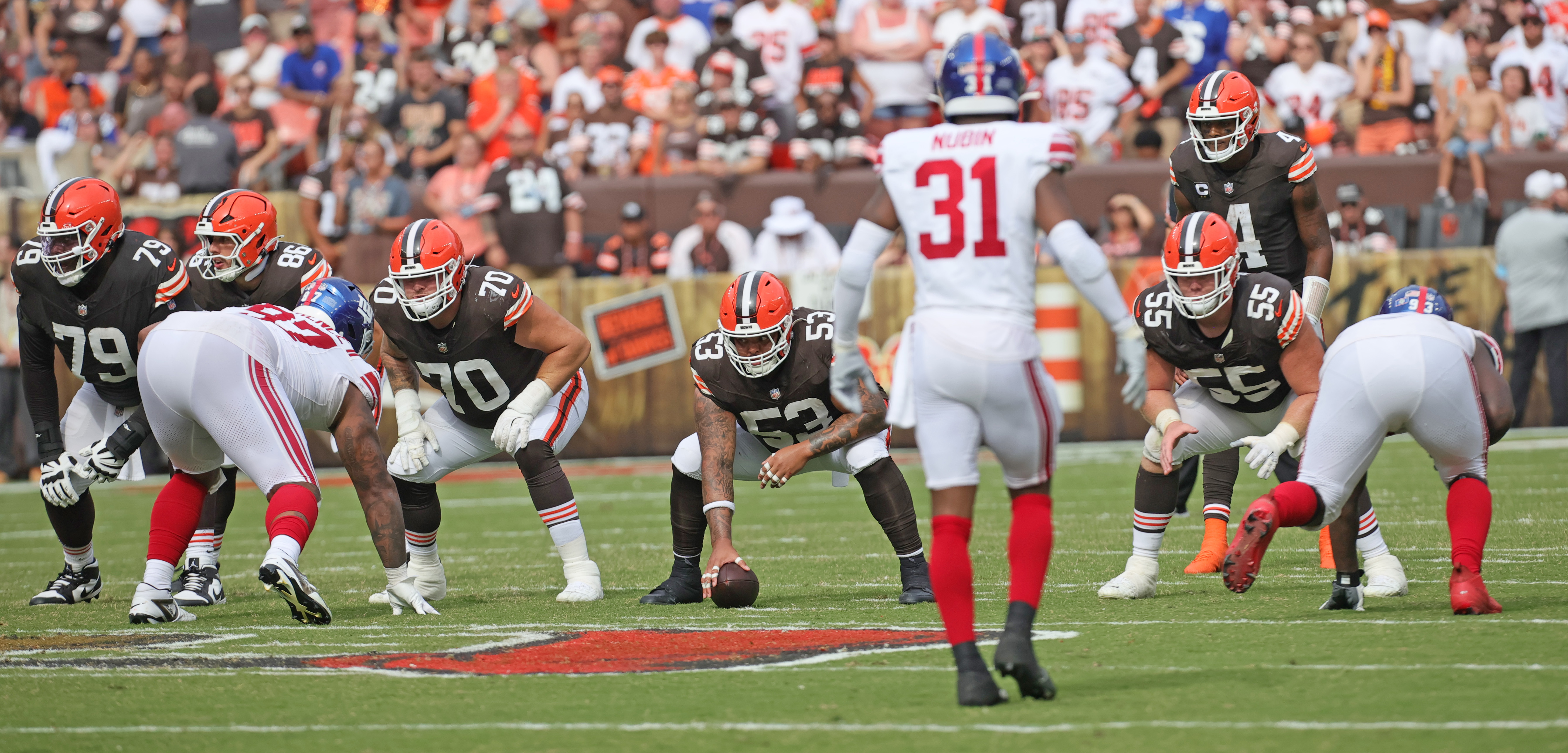 Cleveland Browns depleted offensive line vs. New York Giants, September ...