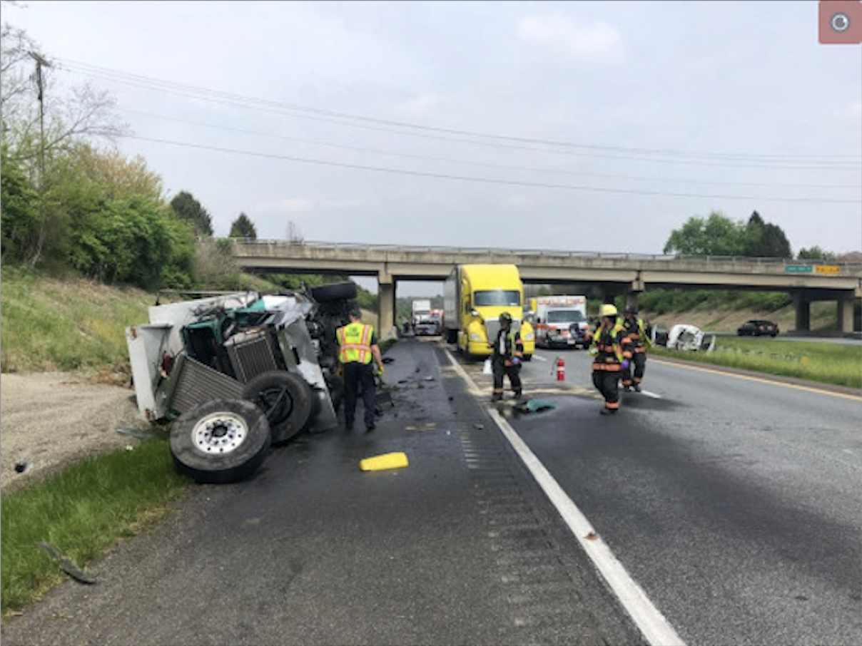 Route 222 reopened after multi-vehicle crash causes fluid spill on road