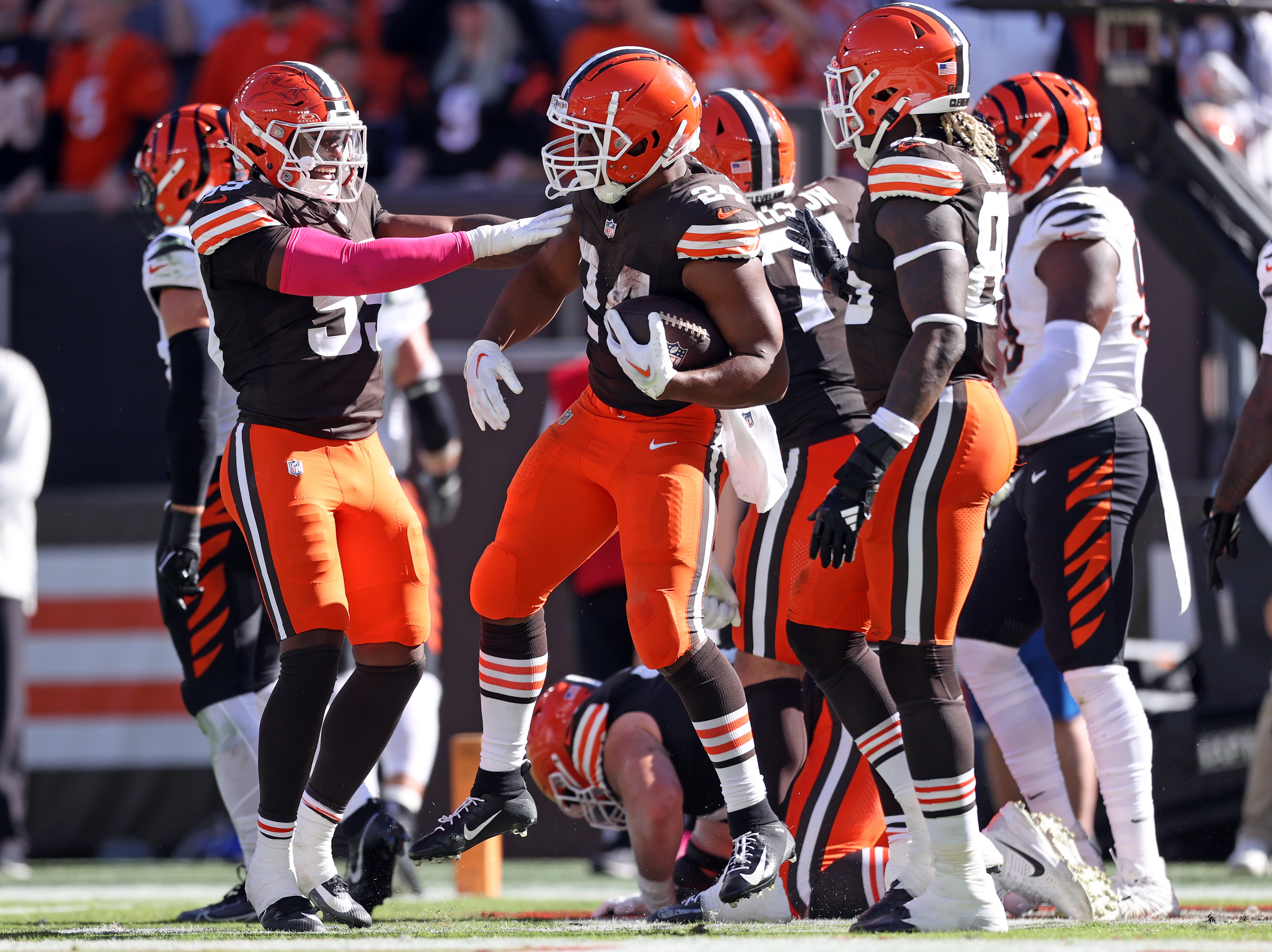 Cleveland Browns running back Nick Chubb vs. the Cincinnati Bengals ...