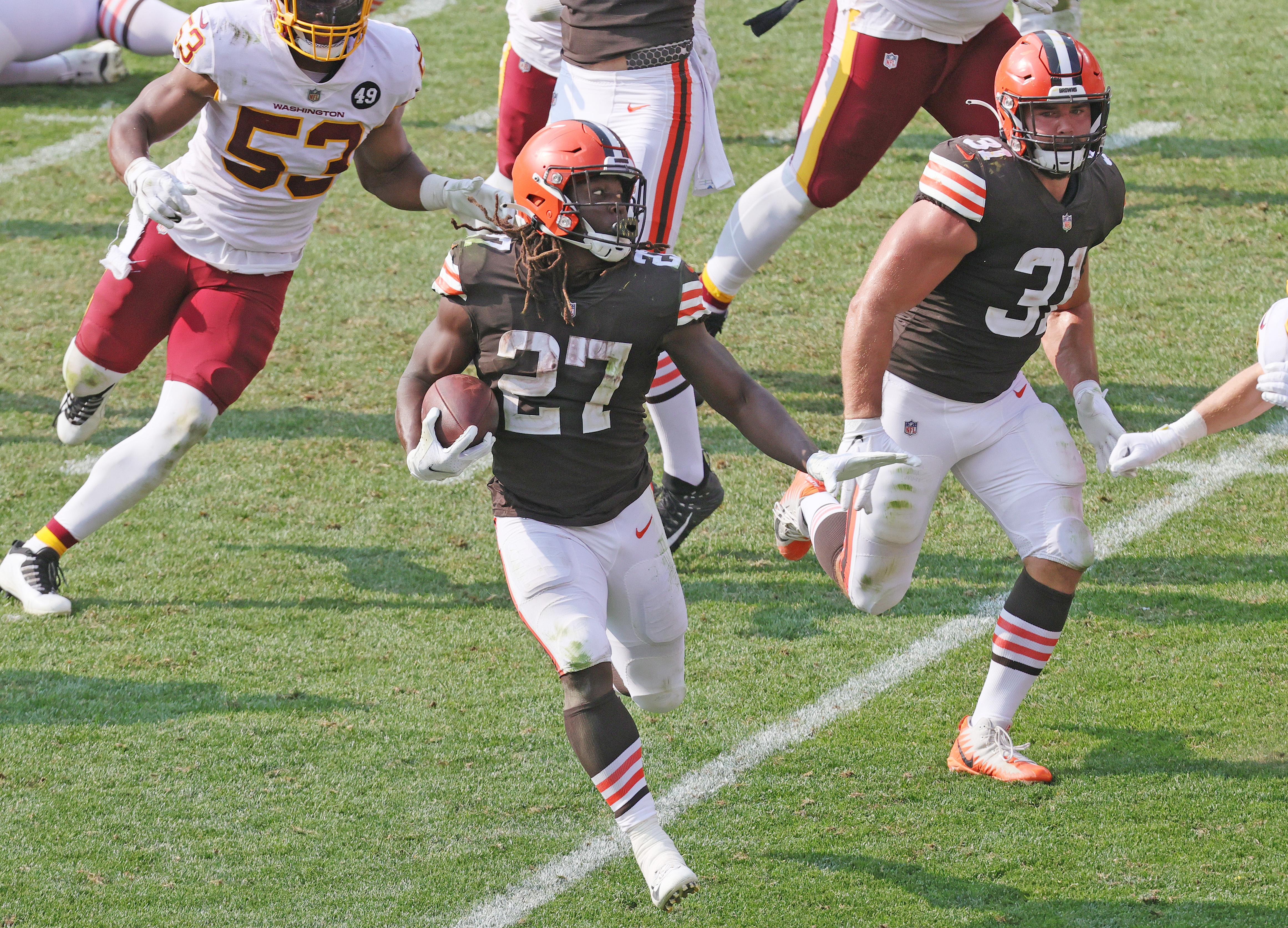 Cleveland Browns running backs vs. Washington Football Team, September ...