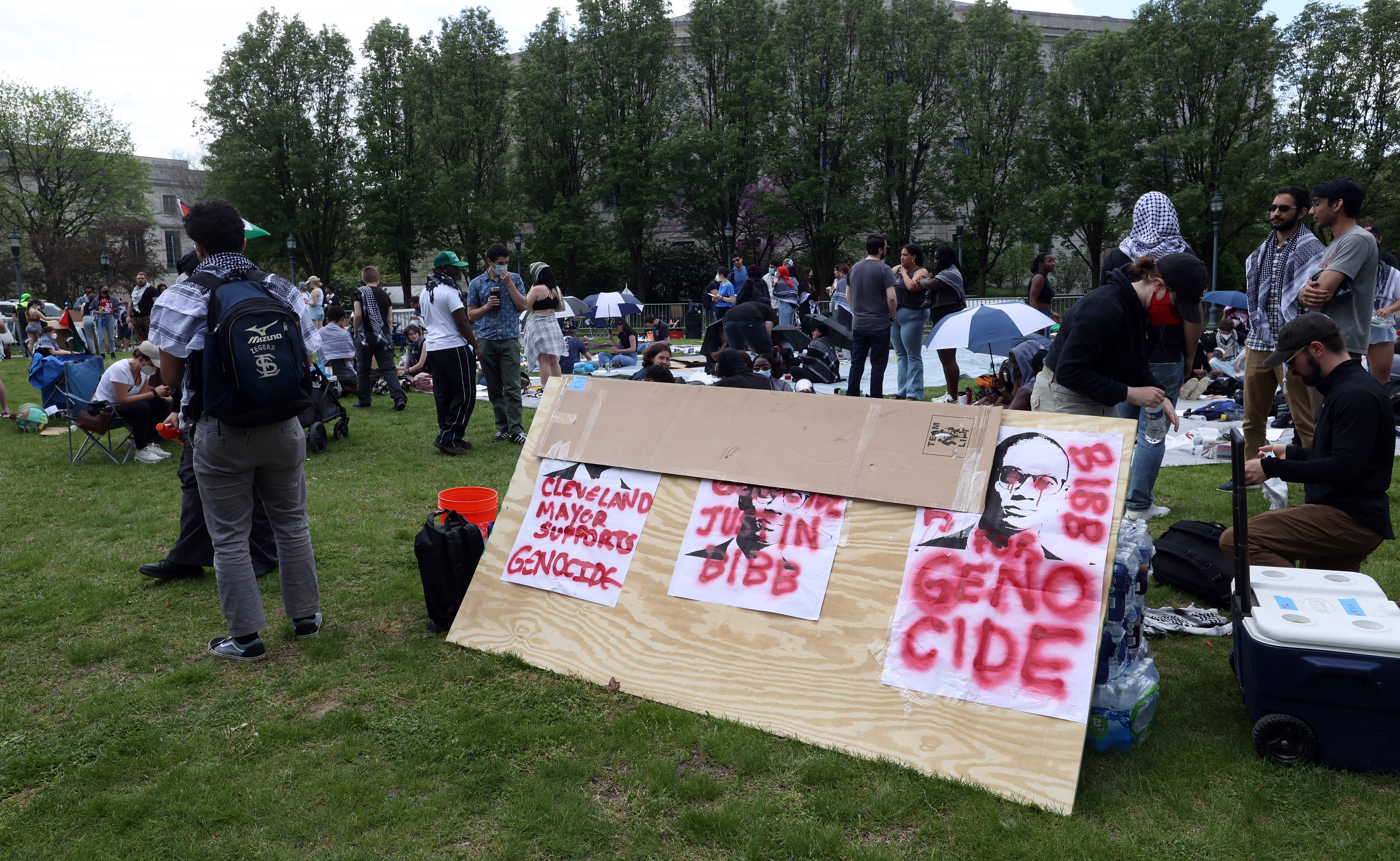 Pro-Palestine demonstrators at Case Western Reserve University , April ...