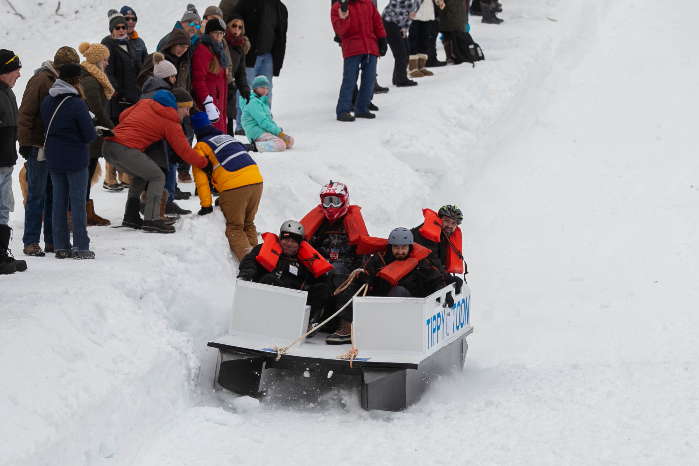 Photos: Cardboard sled teams battle for first place at Winterfest races ...