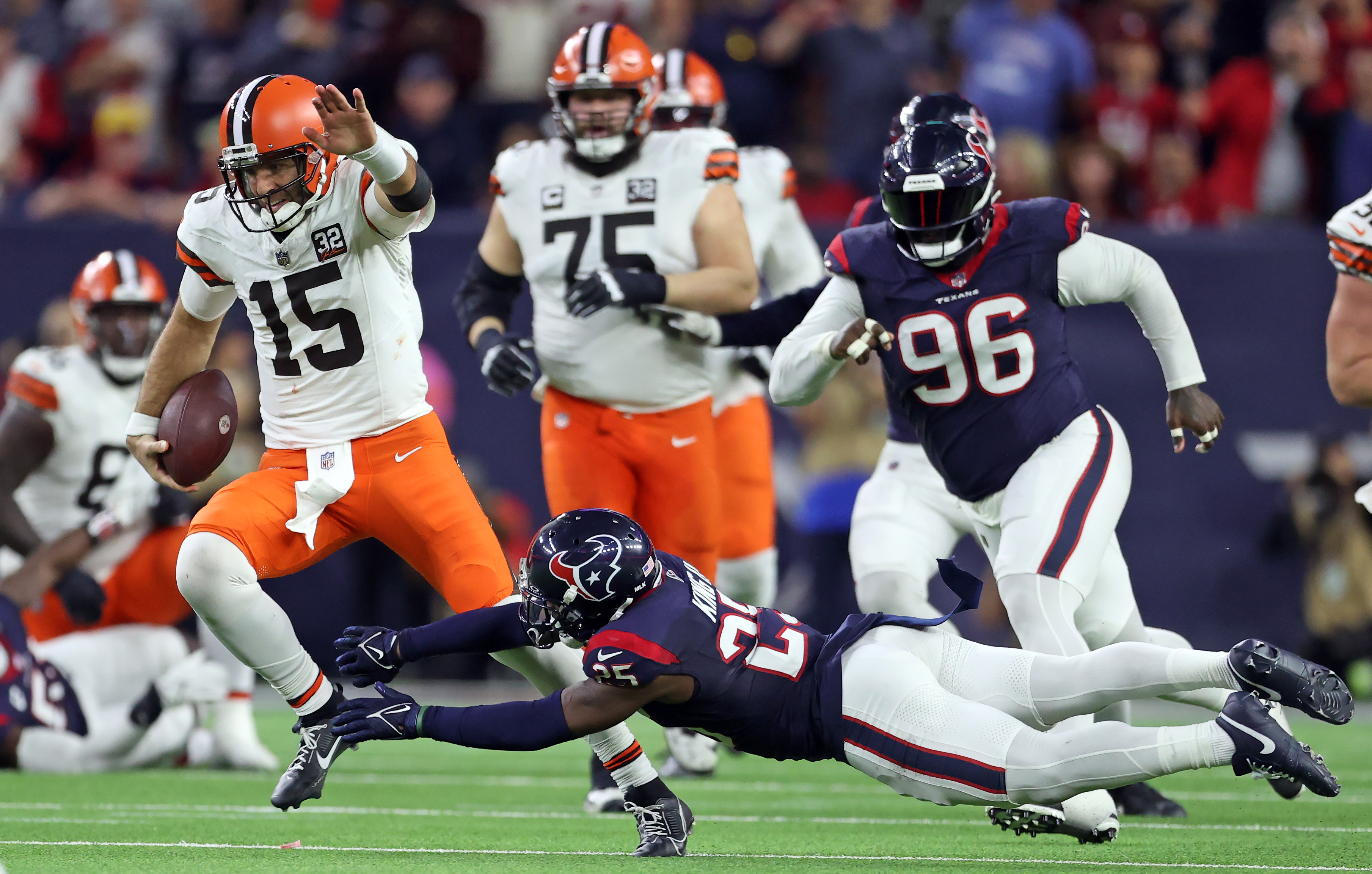 Cleveland Browns quarterback Joe Flacco vs. Houston Texans, January 13 ...