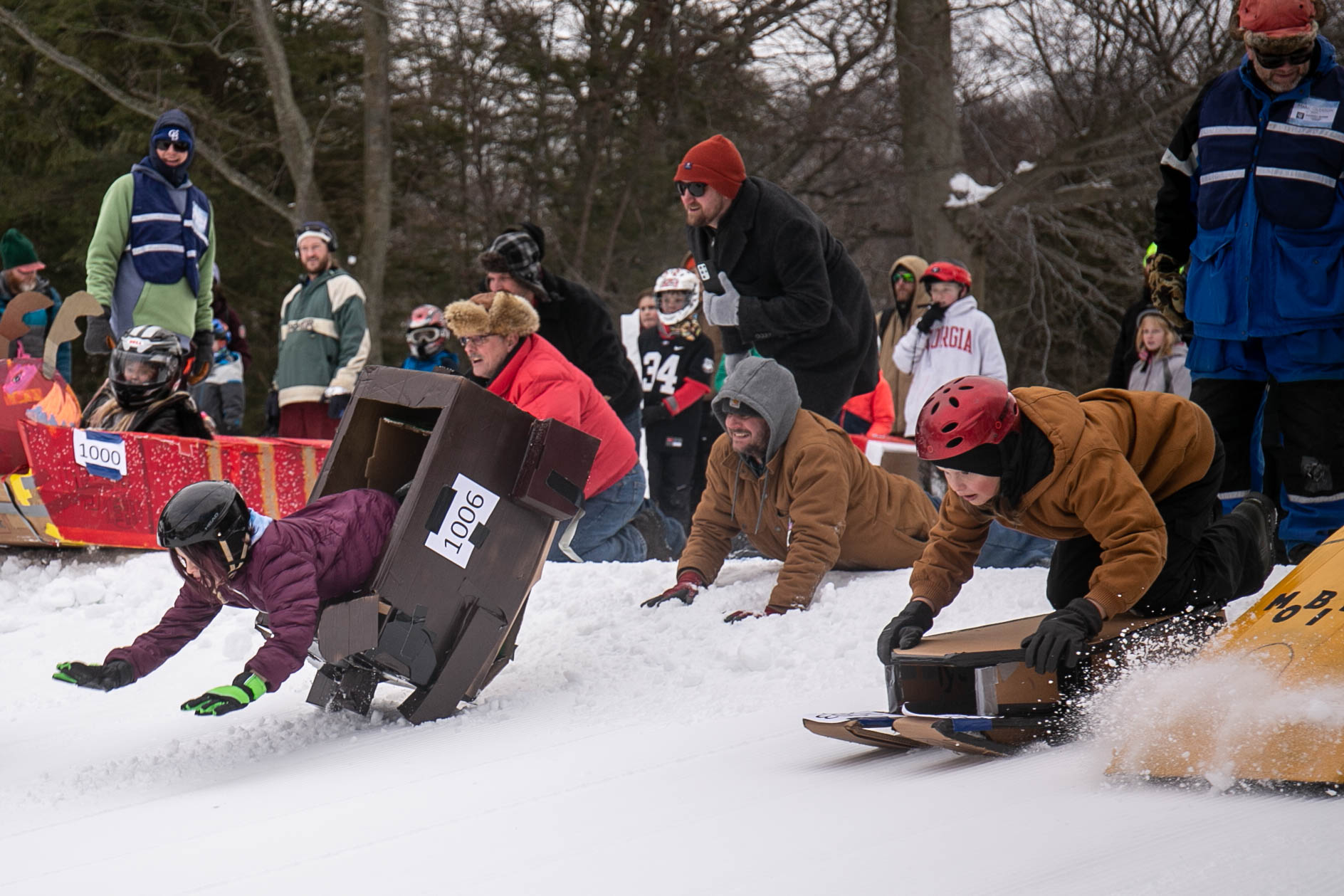 Photos: Cardboard sled teams battle for first place at Winterfest races ...