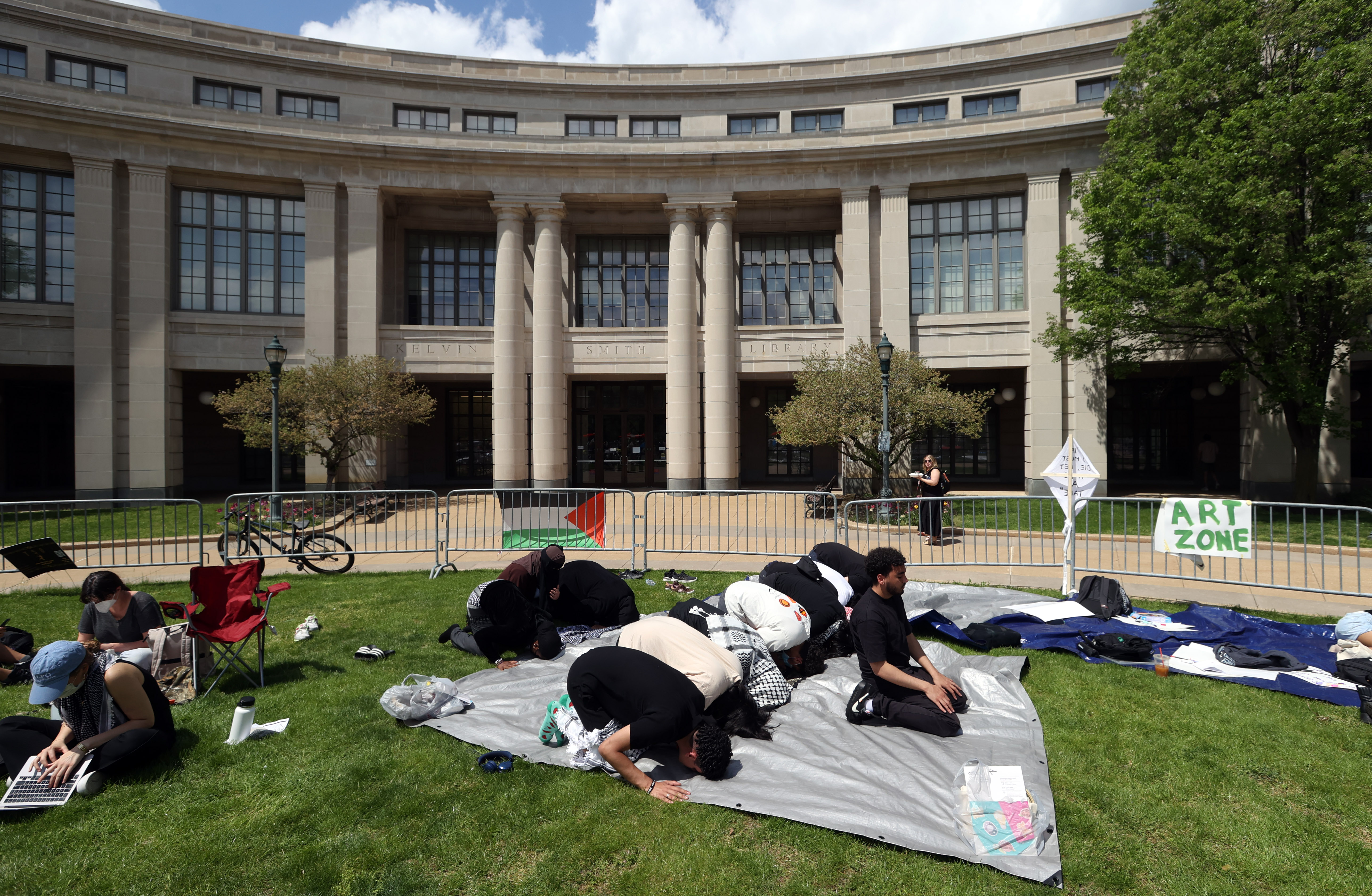 Pro-Palestine demonstrators at Case Western Reserve University , April ...