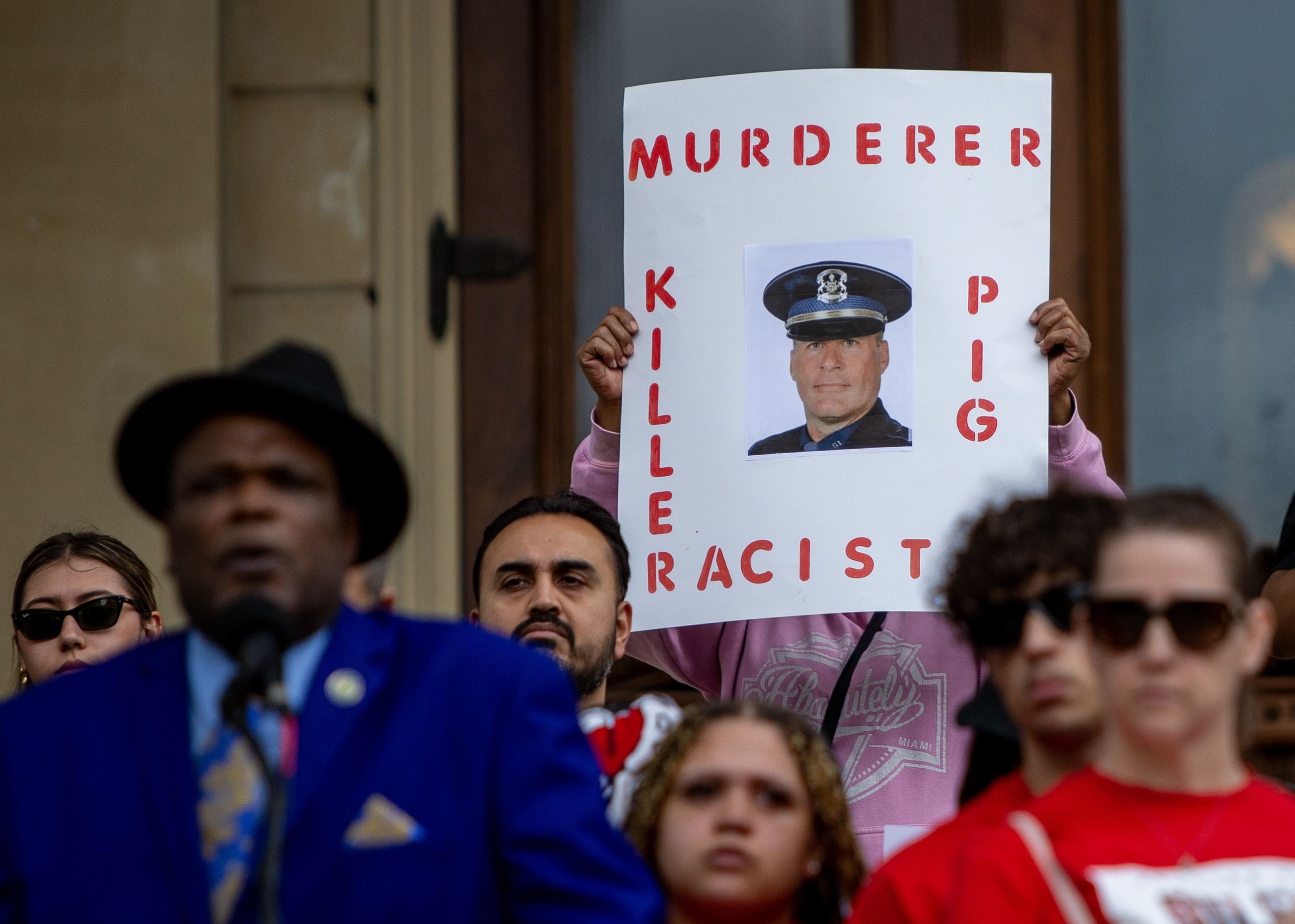 Rally for Samuel Sterling who was killed by state police trooper Brian ...