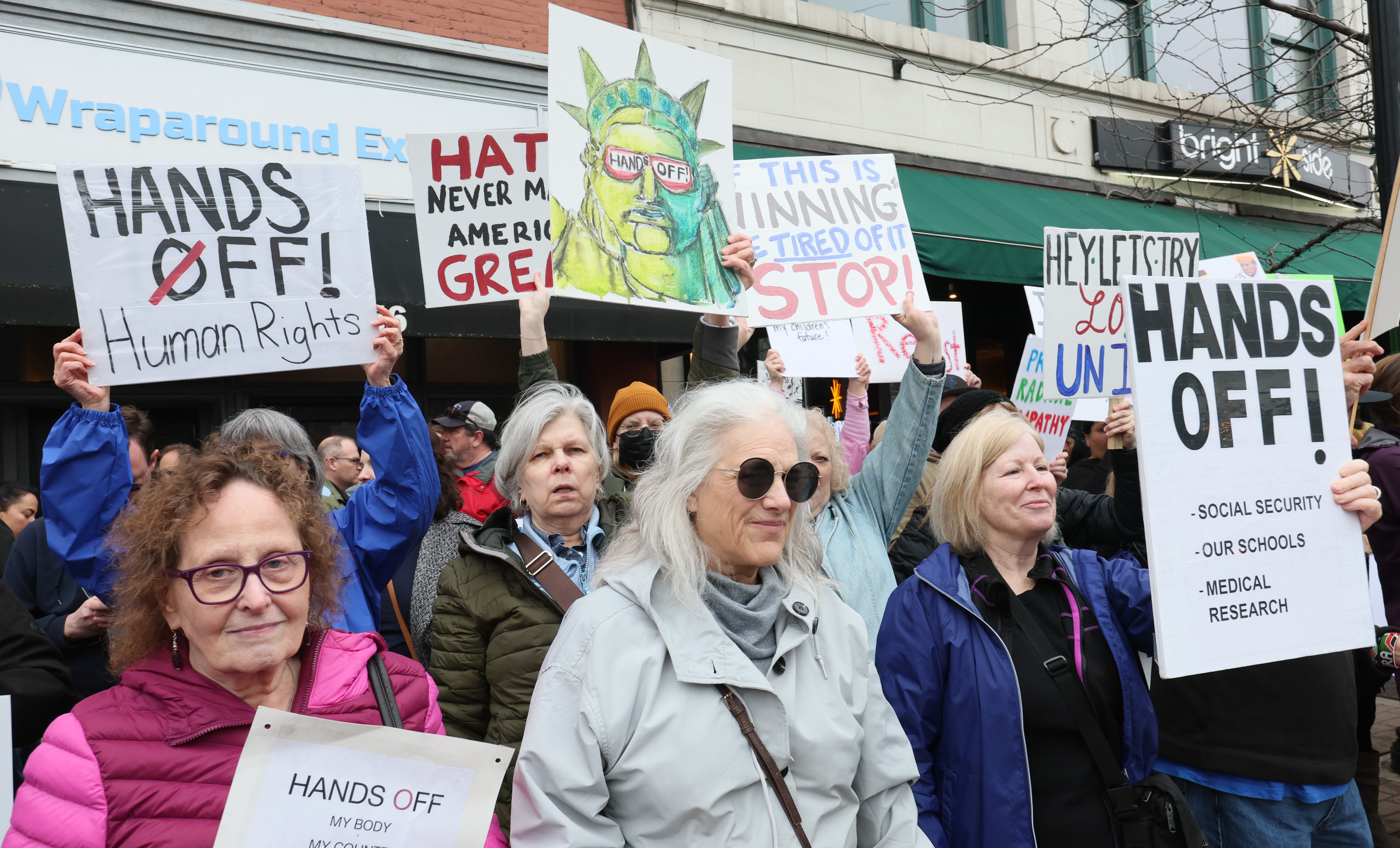"Hands Off" protest against President Trump policies at West Side ...