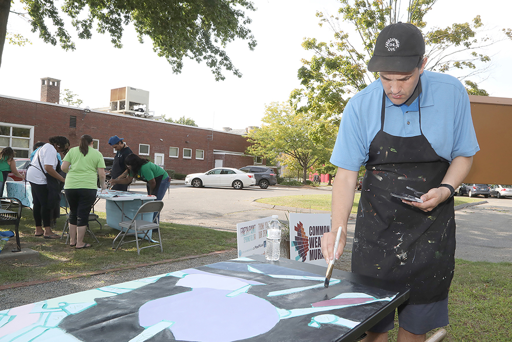 The Mason Square Library Paint Party sponsored by the Community Mural ...