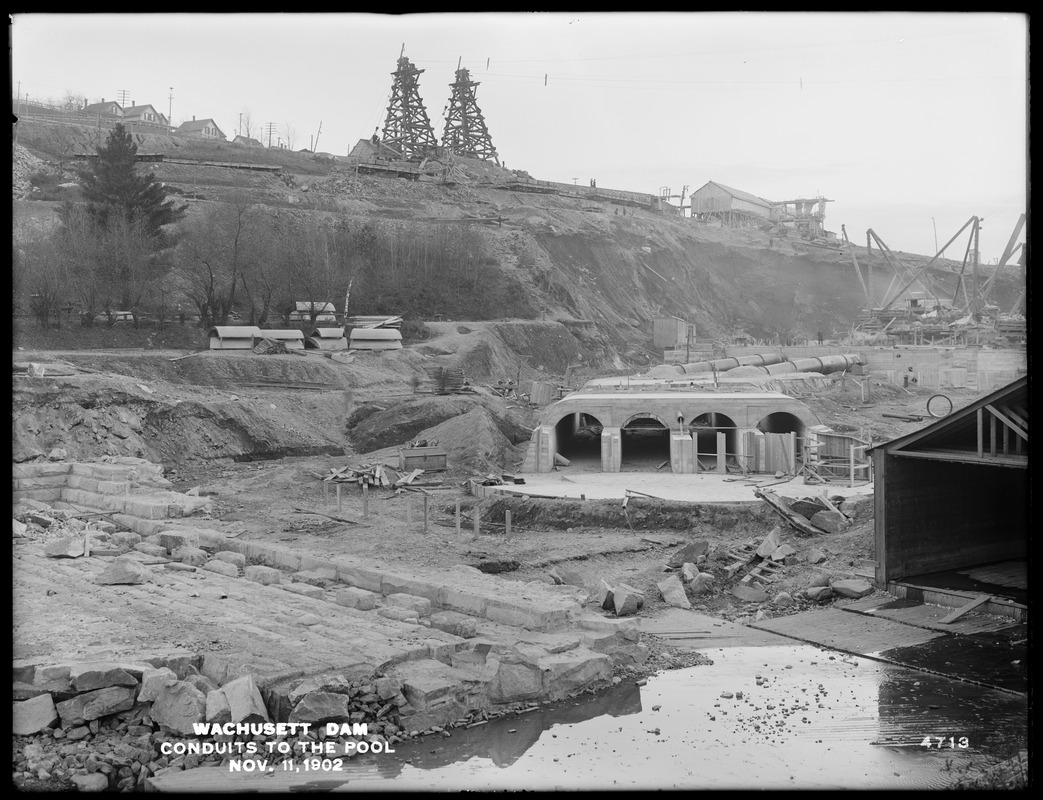 Historic photos of the construction of the Wachusett Dam in Clinton ...