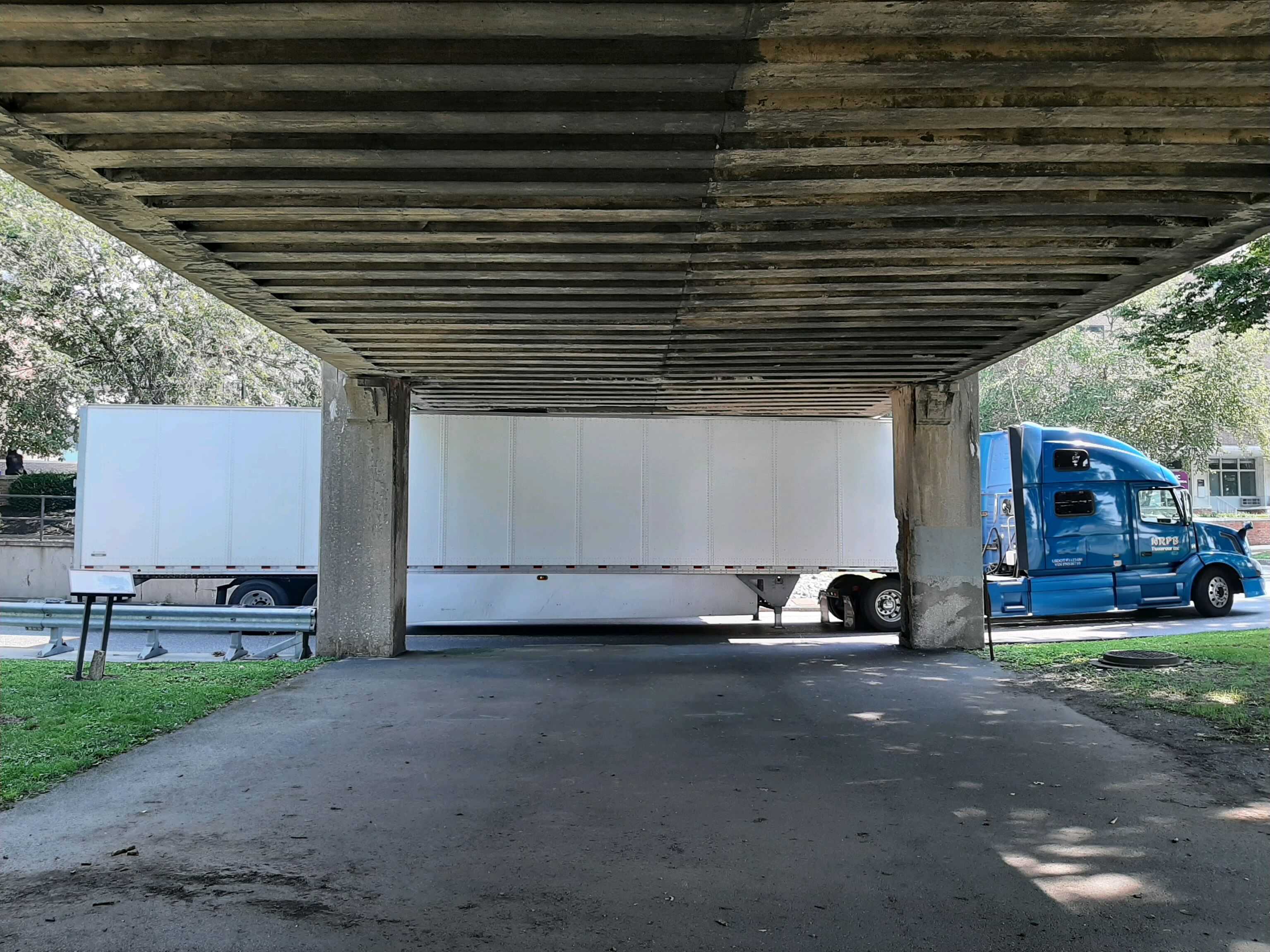 Tractor-trailer stuck under Front Street bridge - pennlive.com
