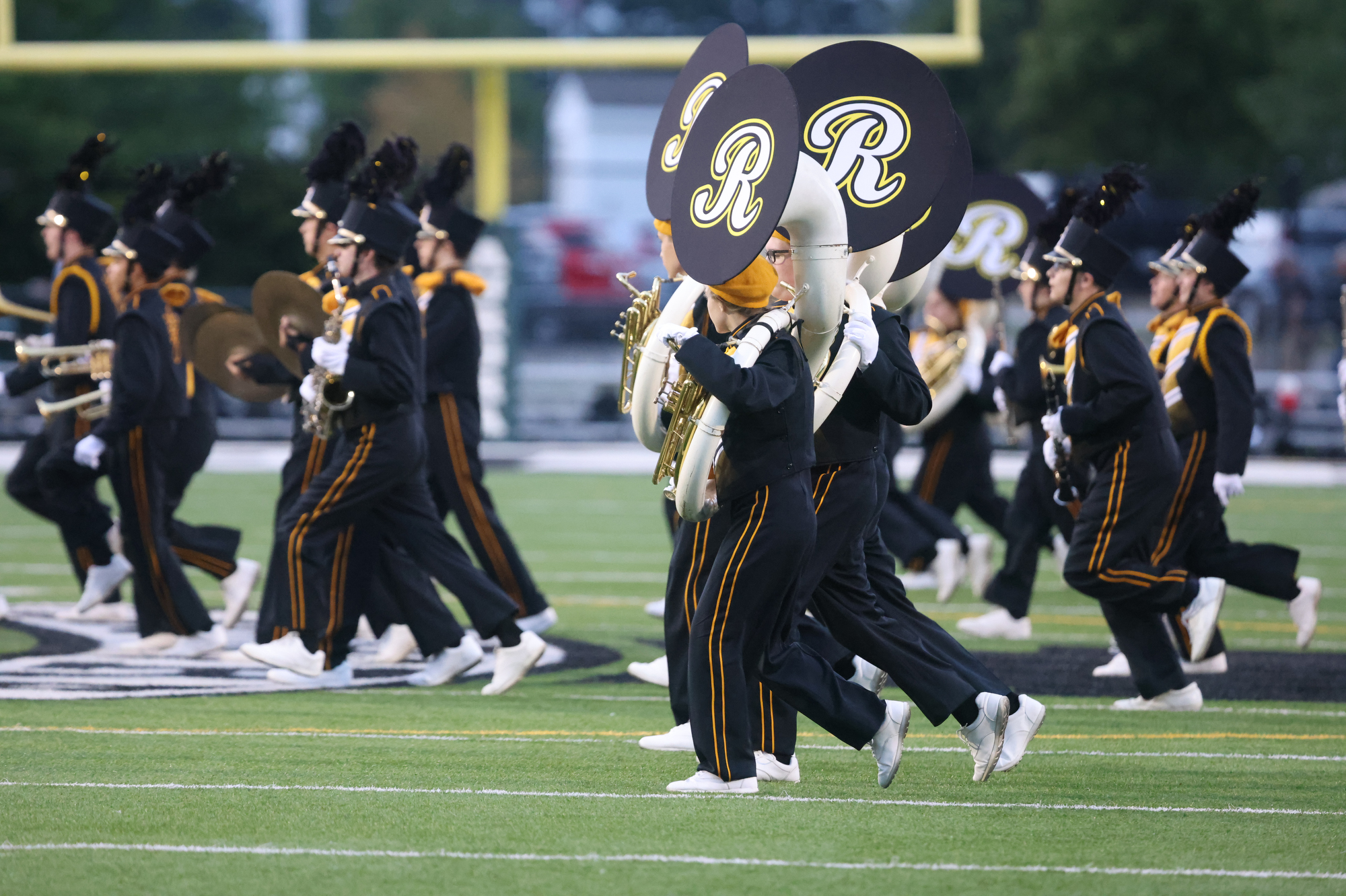Painesville Riverside High School marching band at Aurora High School ...