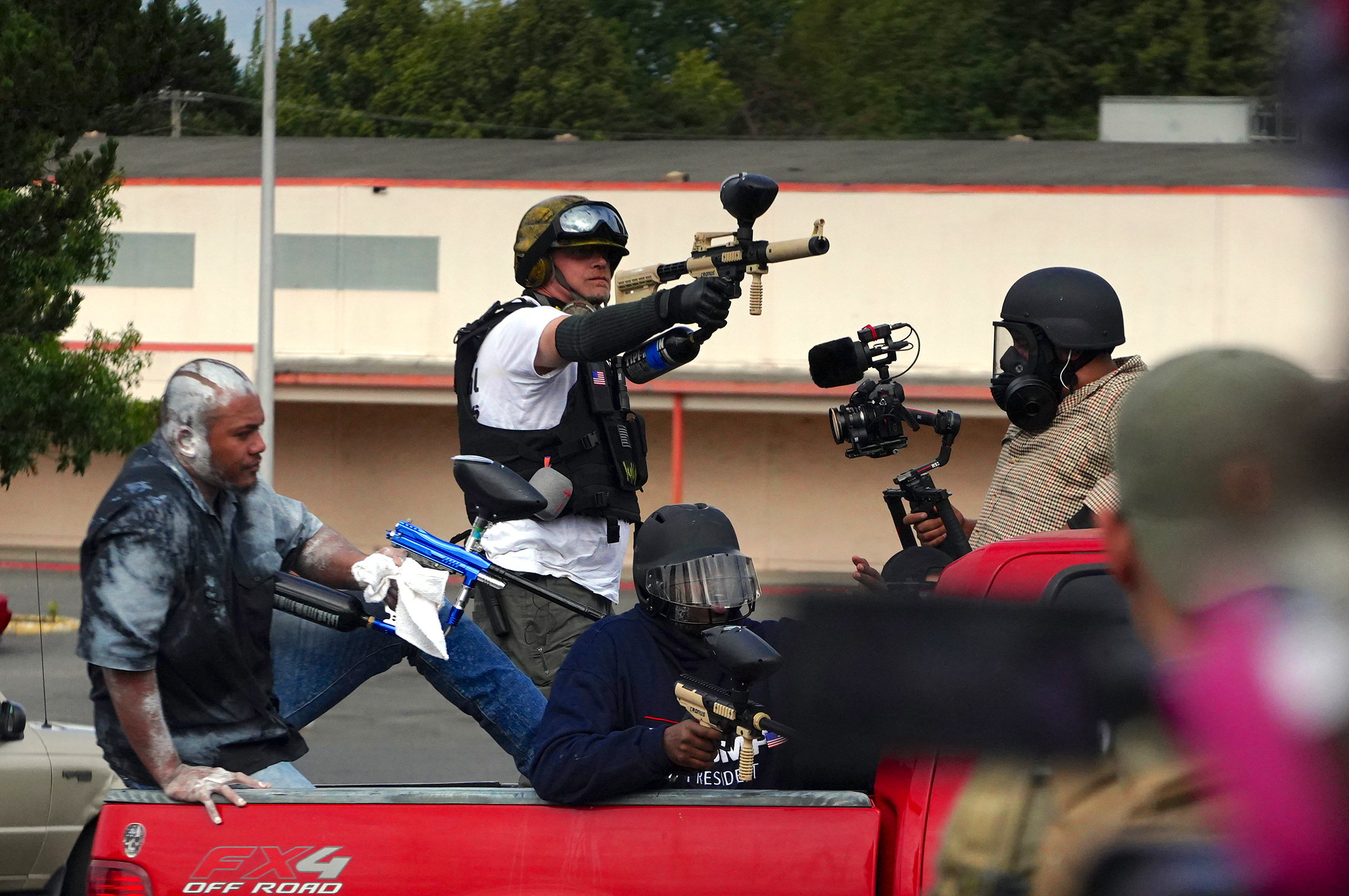 Dueling demonstrators clash in Northeast Portland on Sunday, Aug. 22 ...