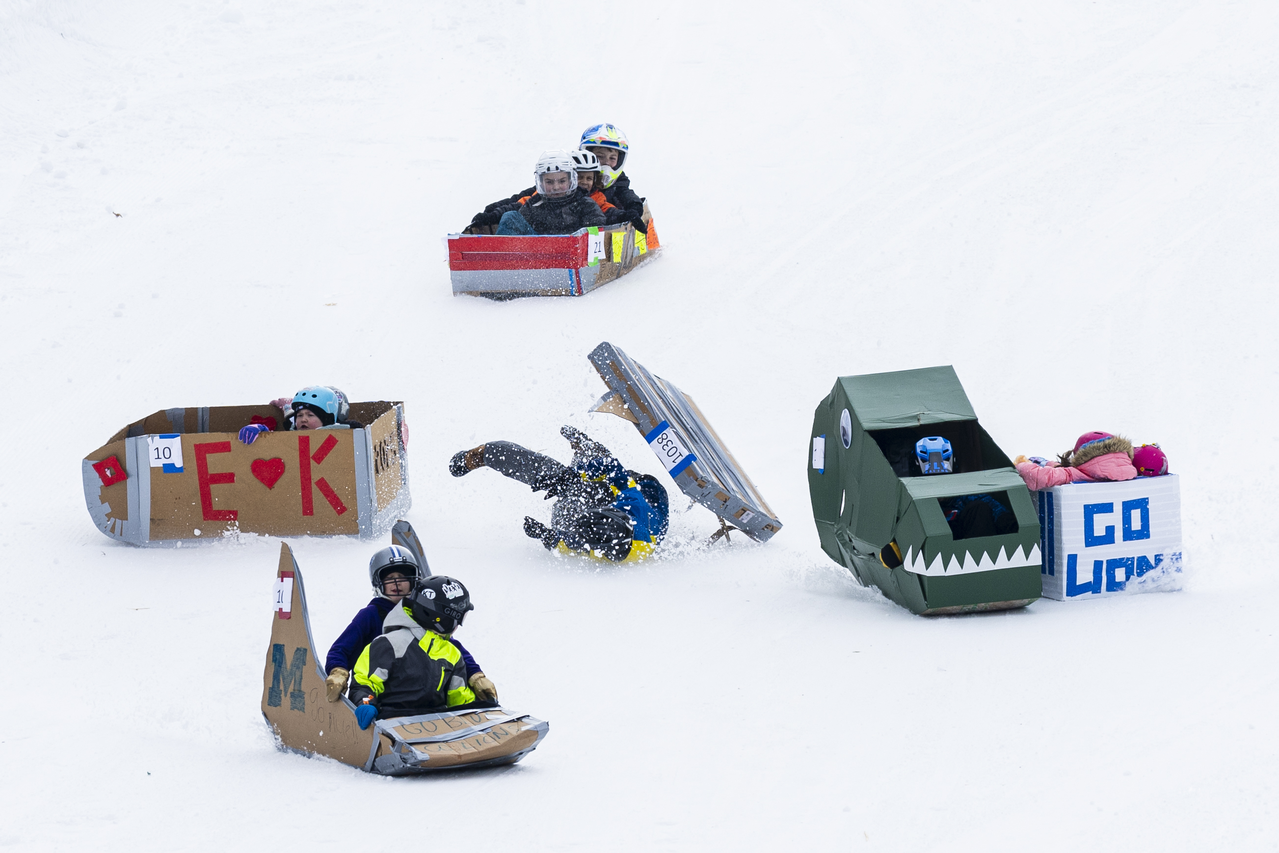Cardboard sled race at Grand Haven Winterfest 2025 - mlive.com