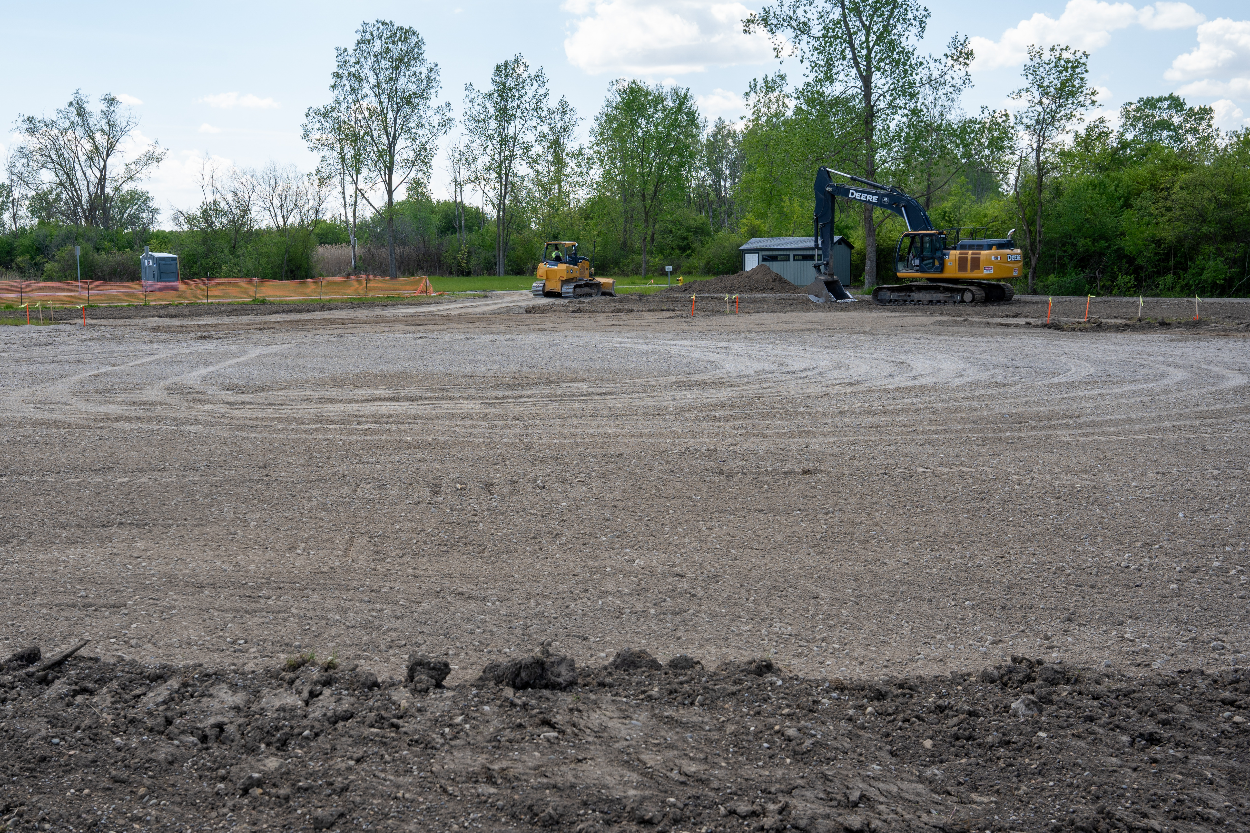 Construction for The Miracle League of Greater Flint baseball field at ...