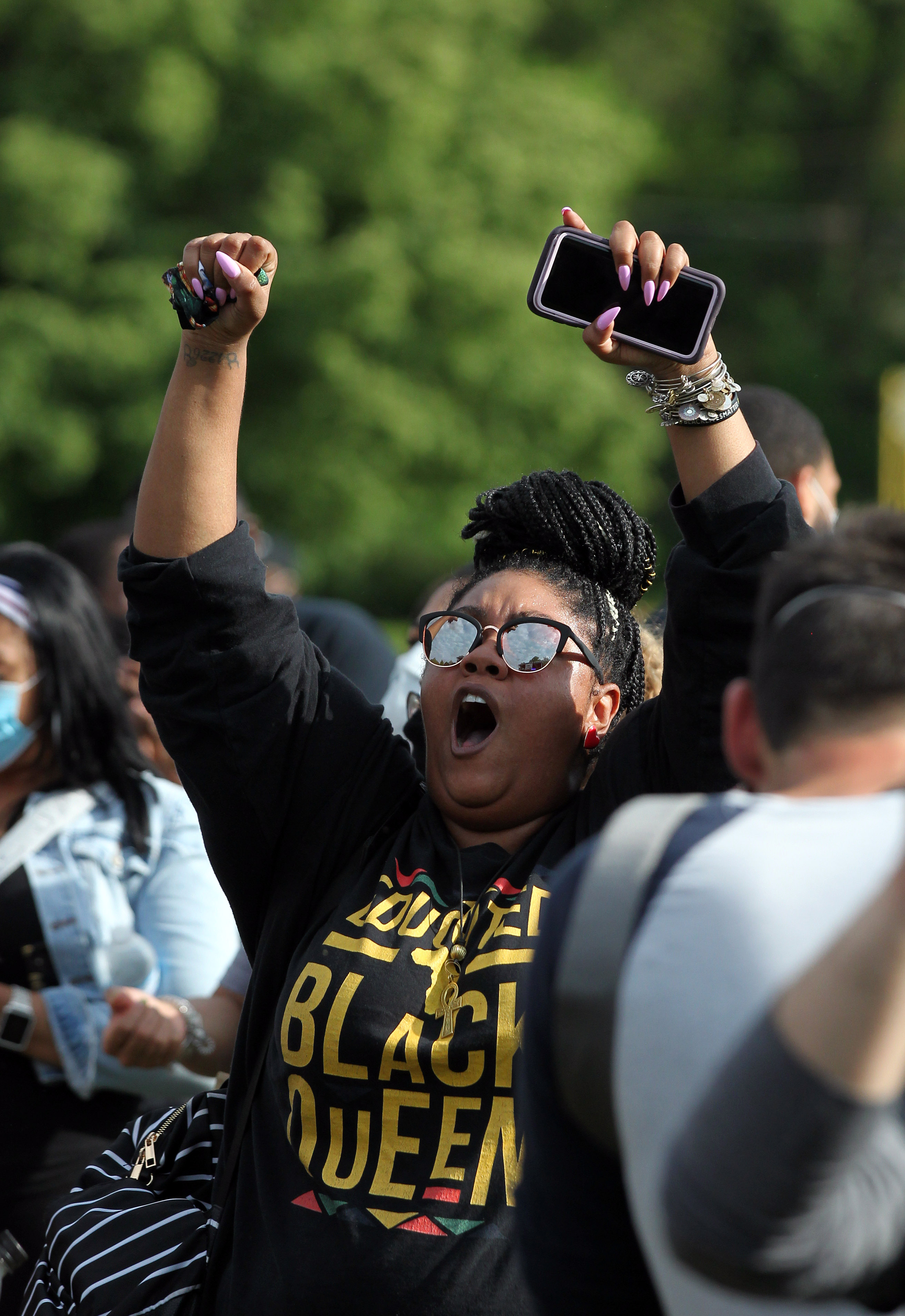 Peaceful protestors march in the "Stand in Solidarity" march, June 4 ...