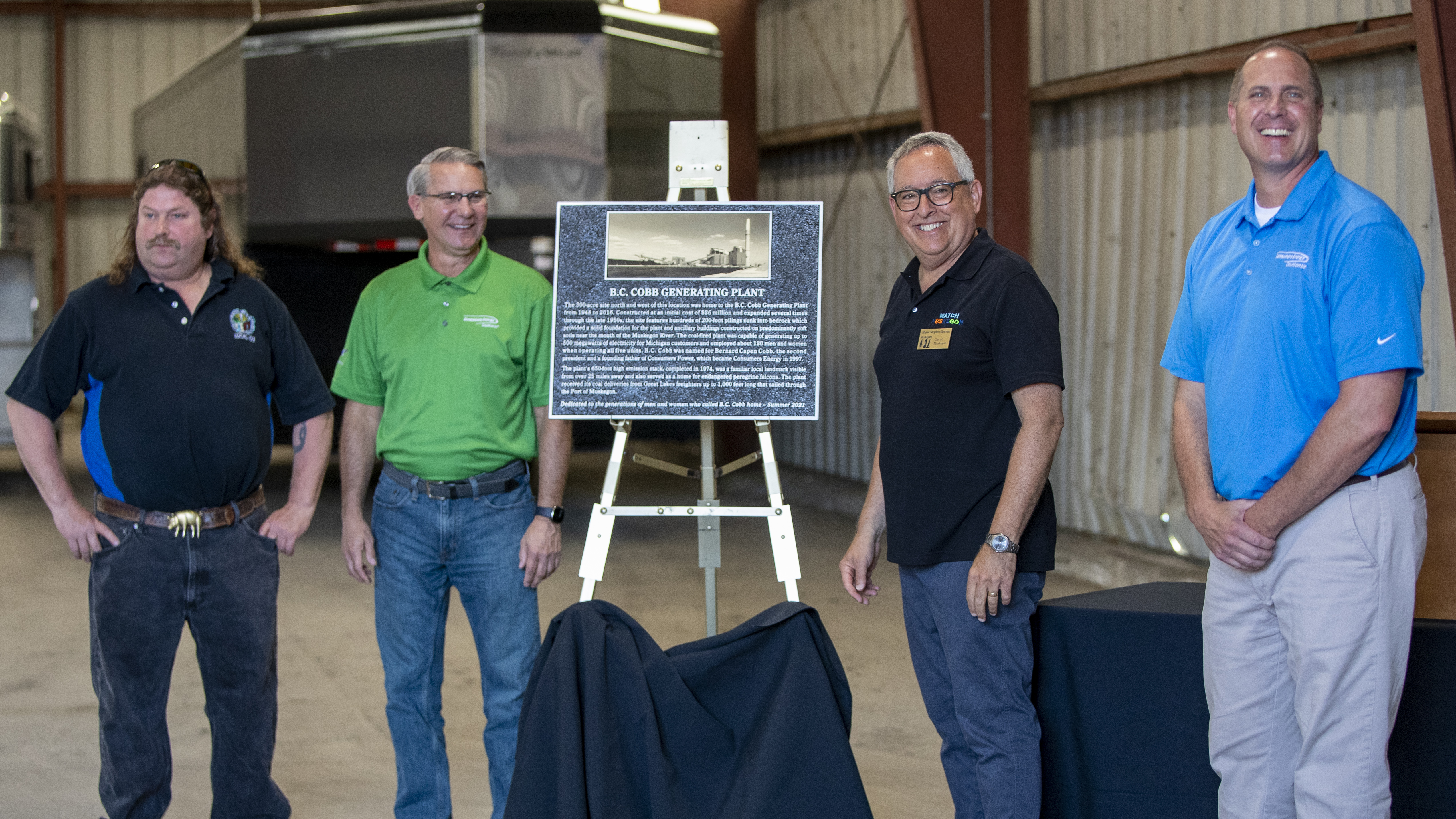 Memorial plaque honors those who operated the B.C. Cobb Power Plant ...