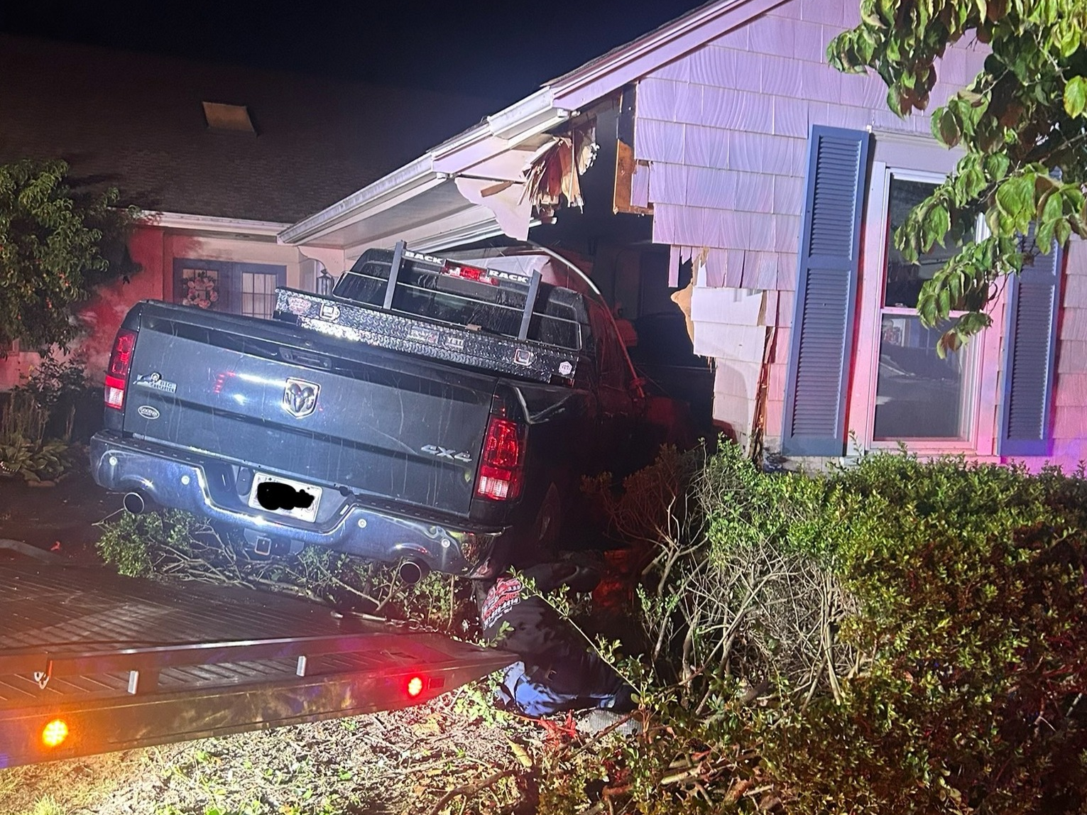 Truck Crashing Into House