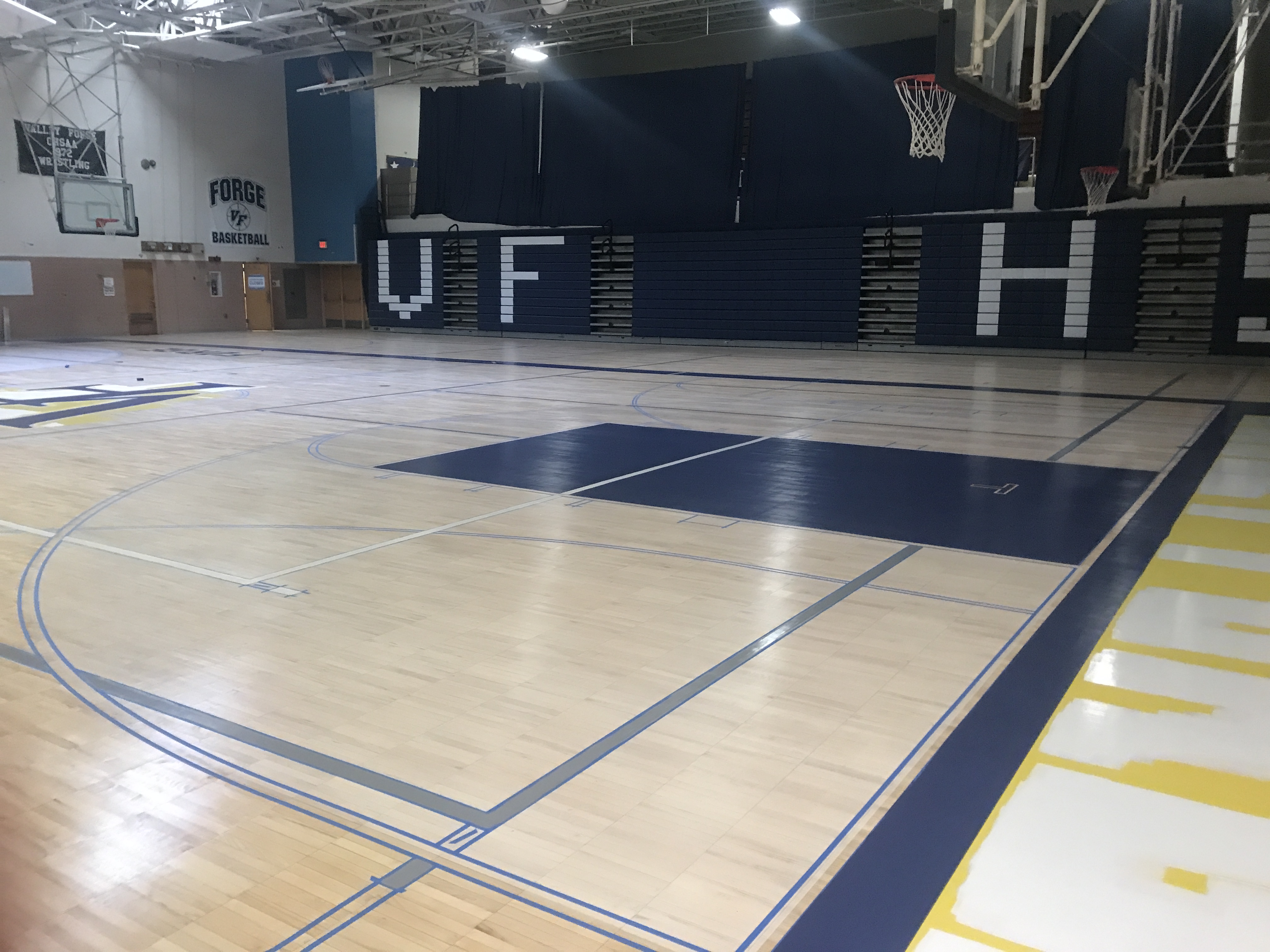 Valley Forge High School is in the process of renovating its gym floors ...