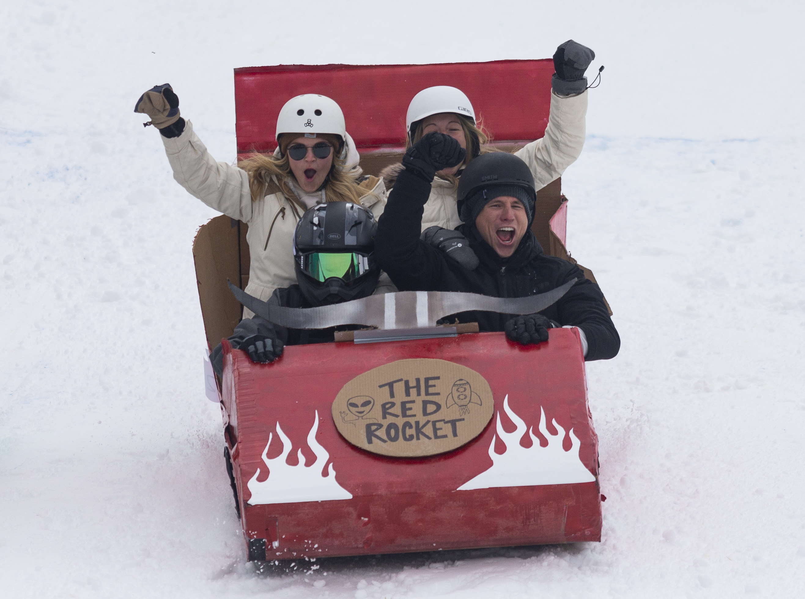Cardboard sled race at Grand Haven Winterfest 2025 - mlive.com