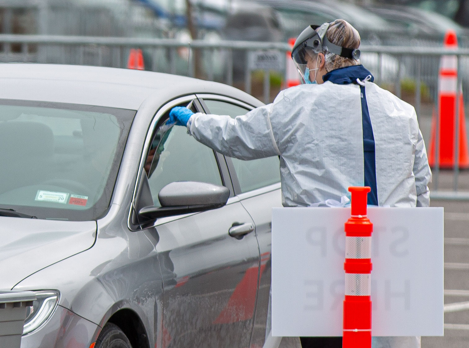 Drive-through coronavirus test site at Walmart in East Syracuse ...