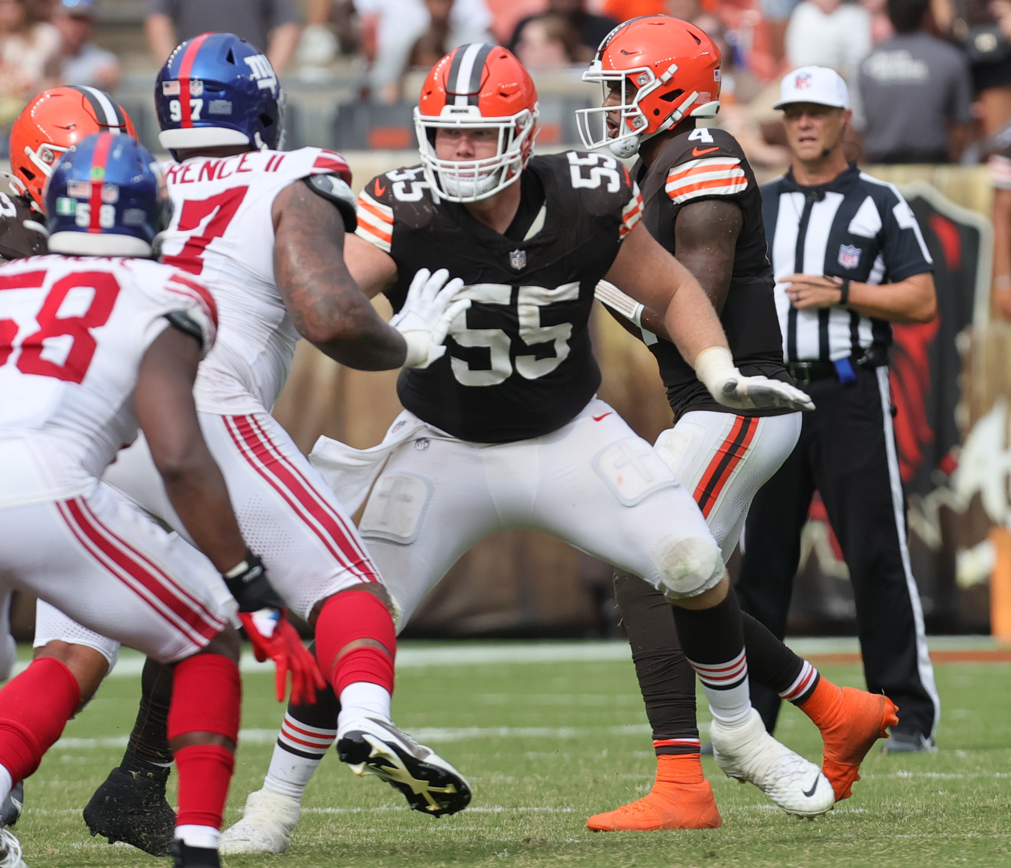 Cleveland Browns depleted offensive line vs. New York Giants, September ...